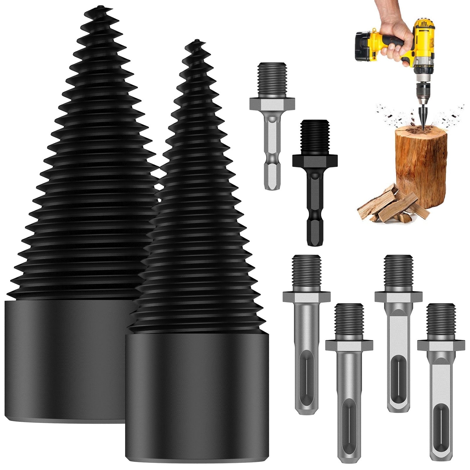 Keyohome Wood Splitting Drill Bit High Speed Steel Firewood Log ...
