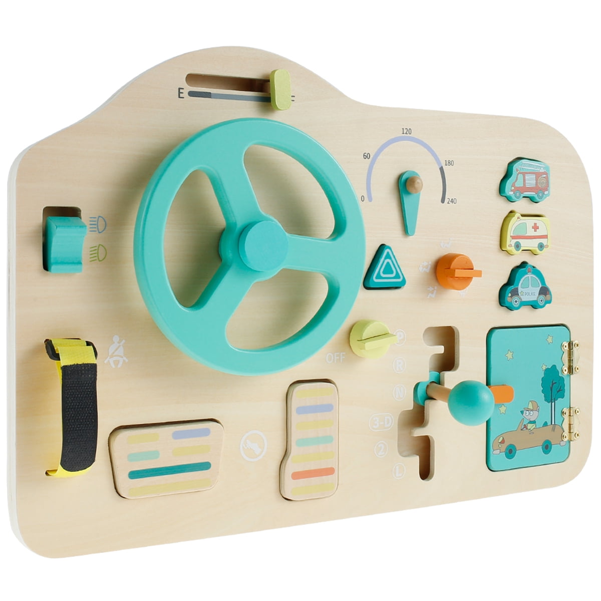 Pluokvzr Wooden Car Simulator Busy Board for Toddler Educational ...