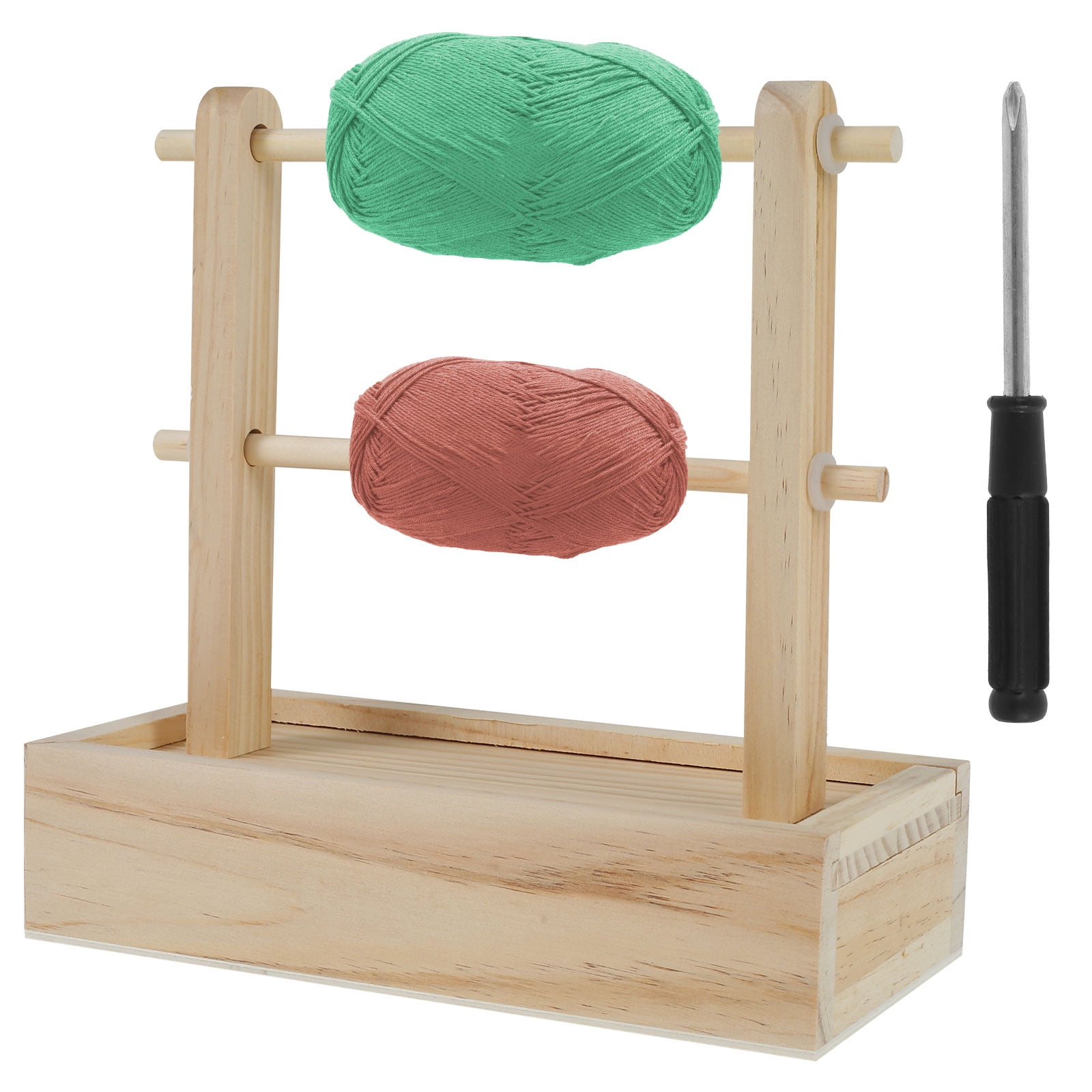 Pluokvzr Wooden Yarn Holder for Knitting Crochet Sturdy Safe Yarn Rack ...