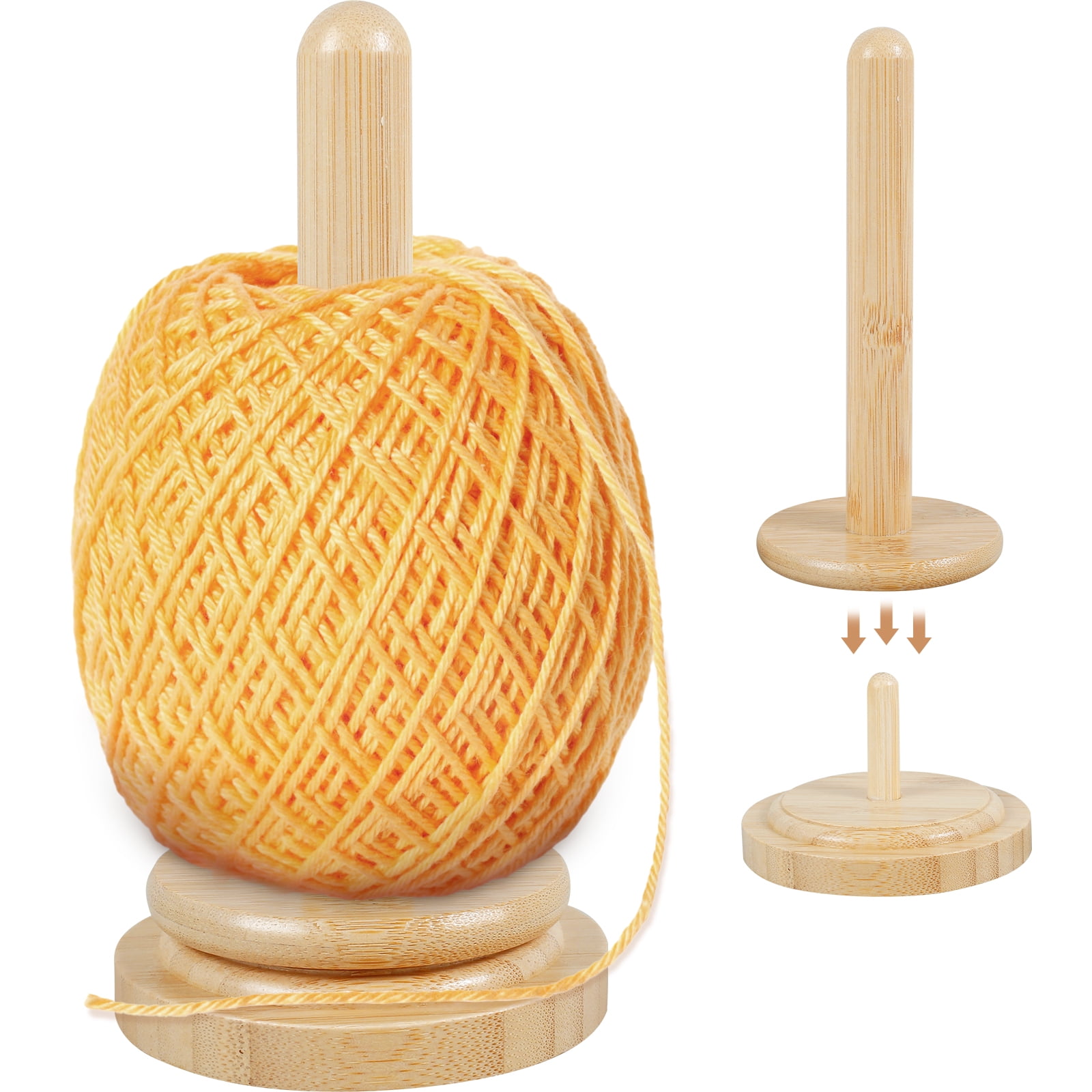 Pluokvzr Wooden Yarn Holder Rotatable Bamboo Yarn Skein Spinner ...