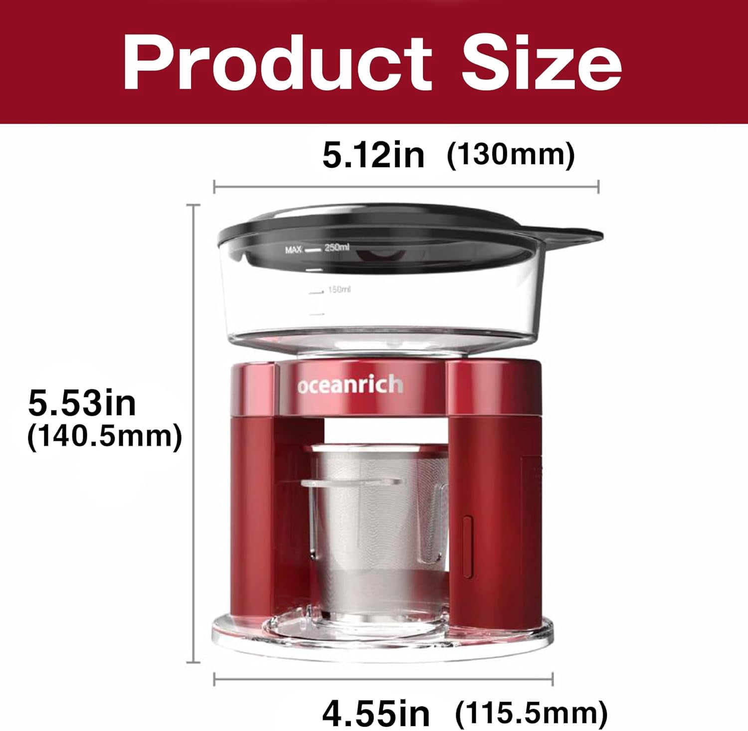 -Plus 1-Cup Mini Coffee Maker, Automatic Hand Drip Cafe Machine With ...