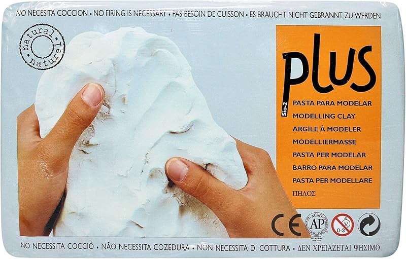 Plus Clay, White, 2.2lb (1kg) - Natural Self Hardening Air-Dry Clay ...
