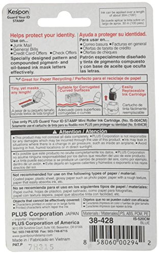 Plus Guard Your ID Mini Roller Stamp, Blue - Walmart.com