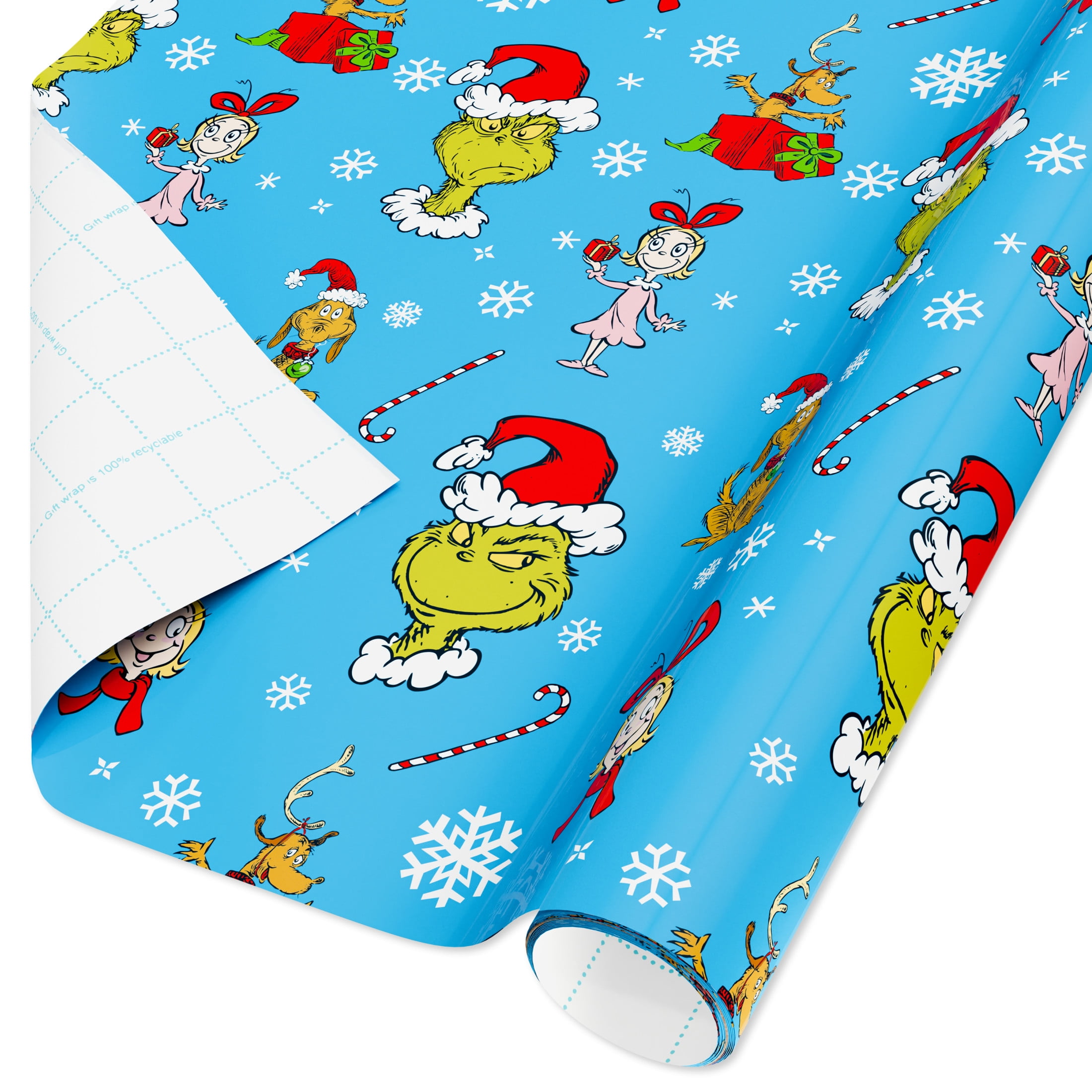 Plus Mark 40 in. Blue Grinch Christmas Wrapping Paper, Cindy Lou (60 Sq ...