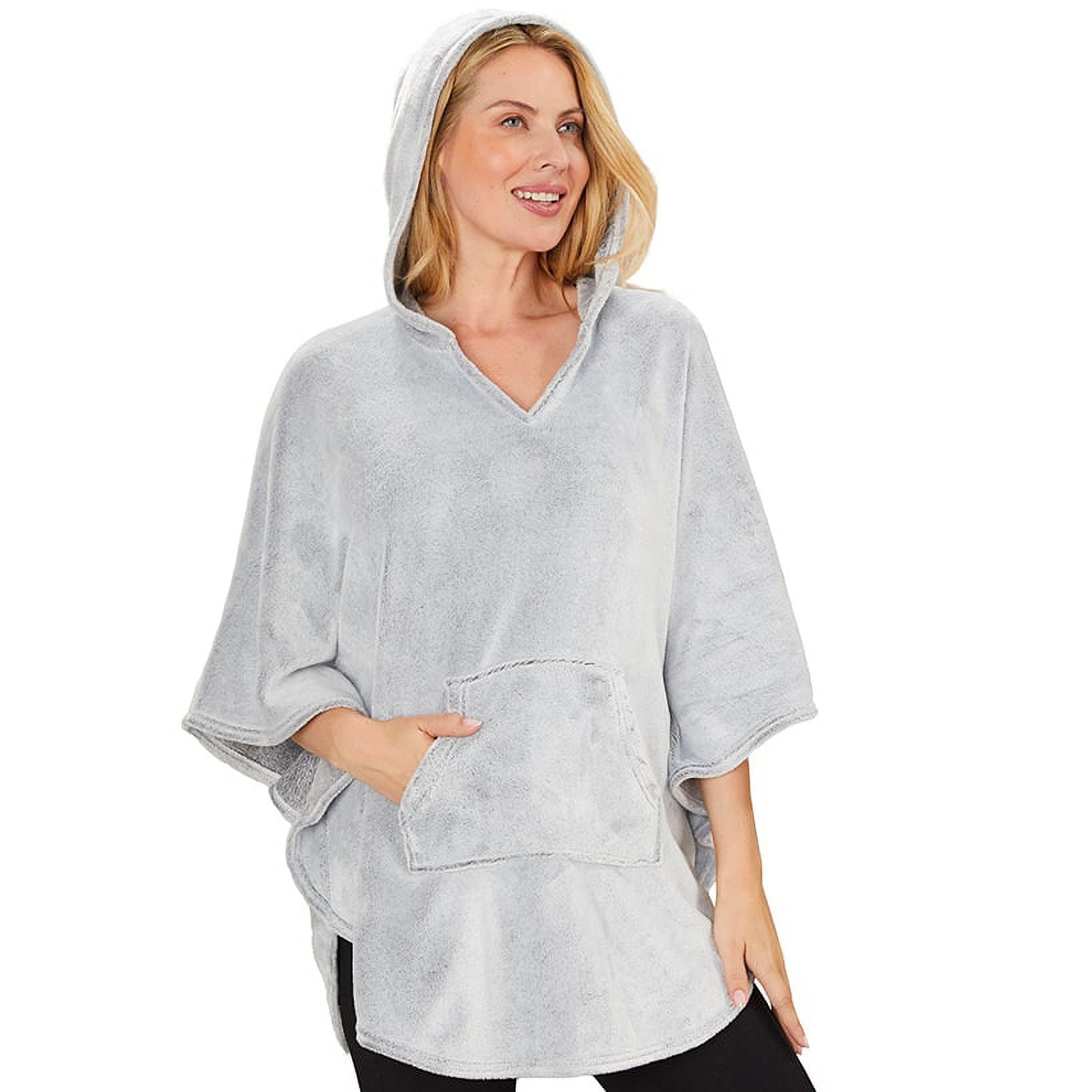 Plus Ombre Plush Poncho Gray 2X/3X - Walmart.com