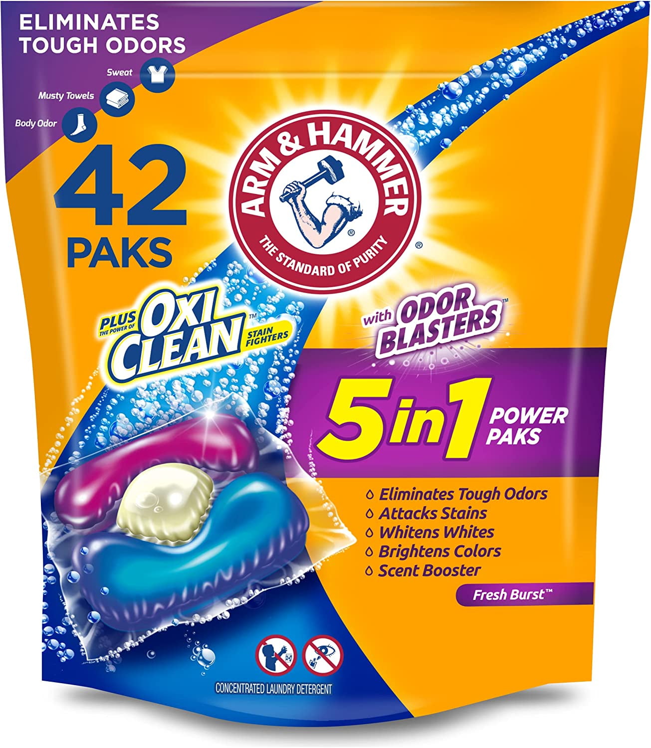 Plus OxiClean with Odor Blasters 5-in-1 Liquid Laundry Detergent Power ...