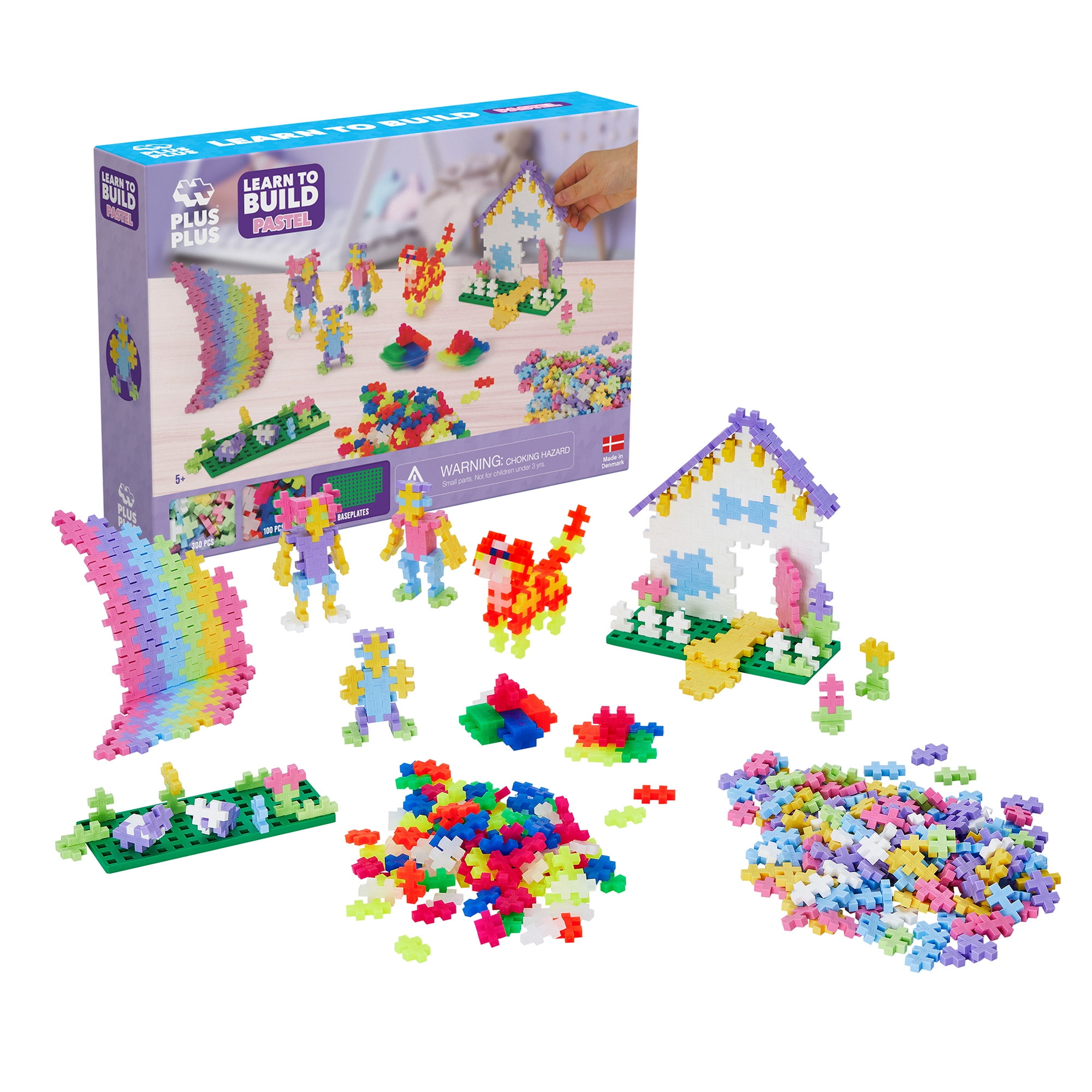 Plus-Plus: Learn to Build - Pastel Color Mix - 400 Piece Set - 2D & 3D ...