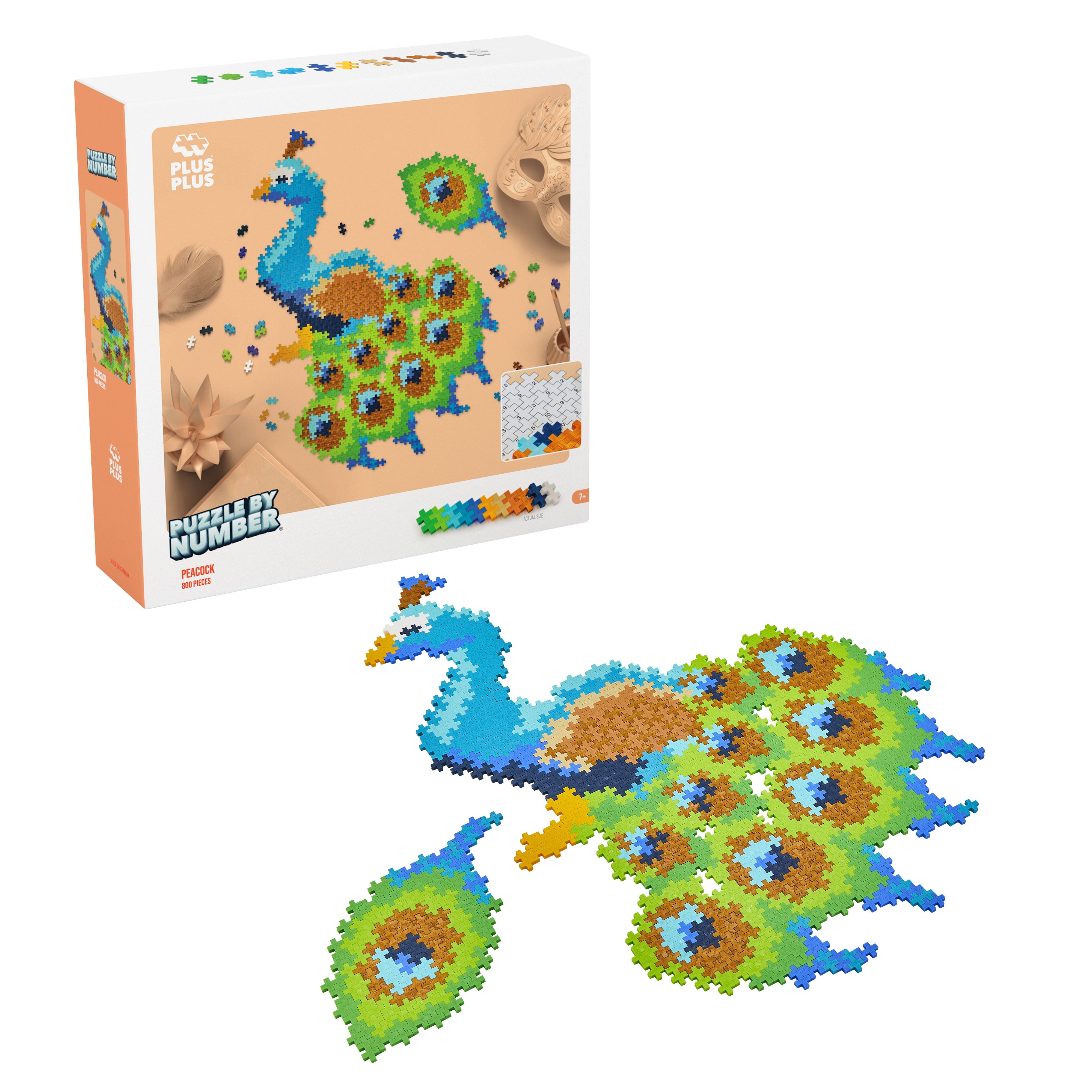 Plus Plus - Puzzle by Number -800 Piece Peacock -Building Stem/Steam ...