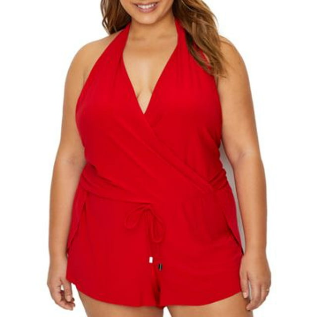 Plus SIze Bianca One-Piece Romper Swimsuit - Walmart.com