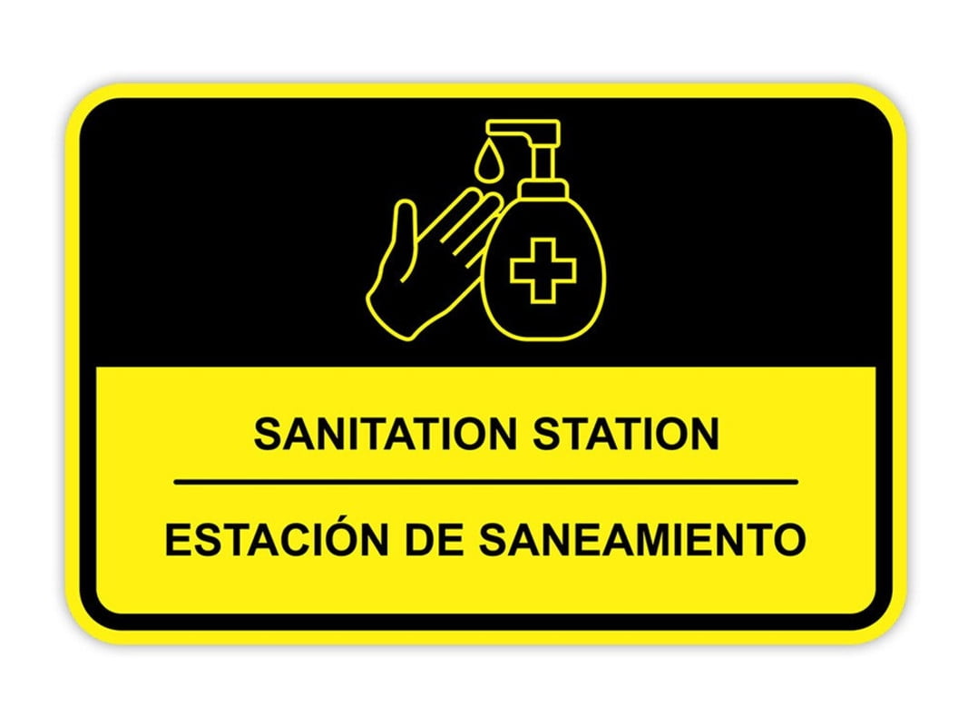 Plus Sanitation Station Sign 8X12 Inch Rust Free Aluminum,Uv Ink ...