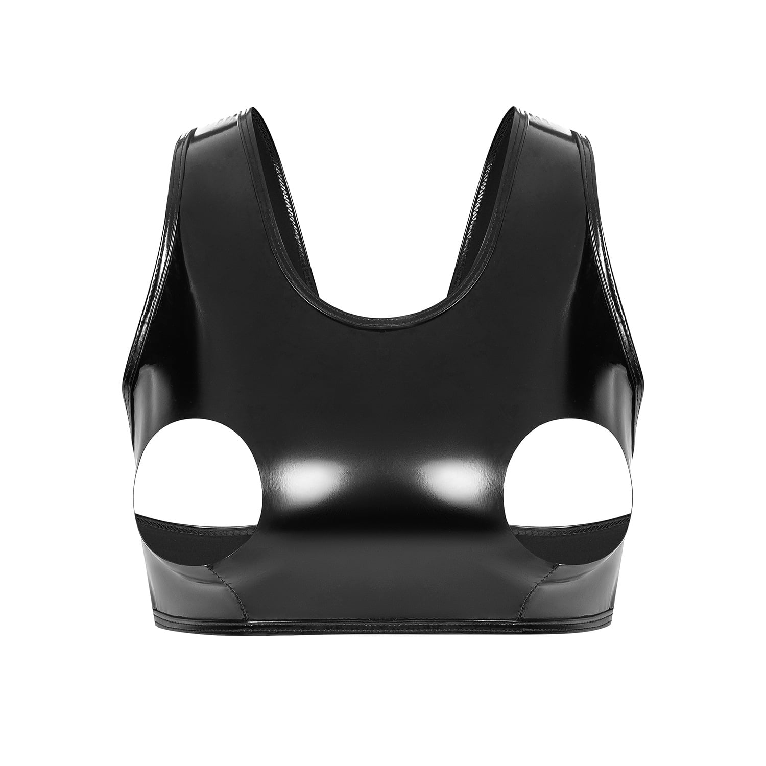 Plus Size 3XL Women Sexy Glossy PVC Leather Bra Hot Nipple Exposed ...