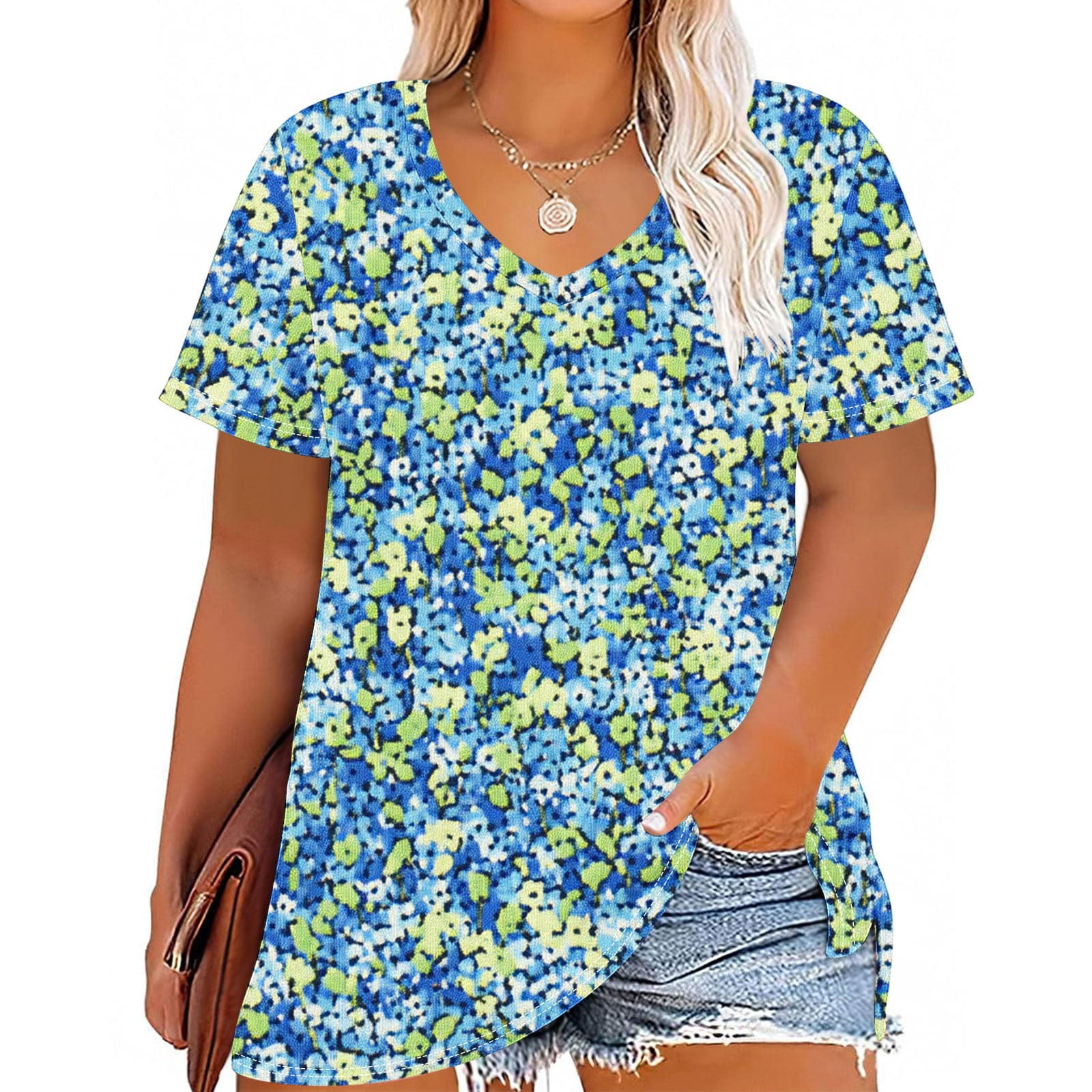 Plus Size 4X Women's Short Sleeve Tops Sale Under $10 Free Shipping ...