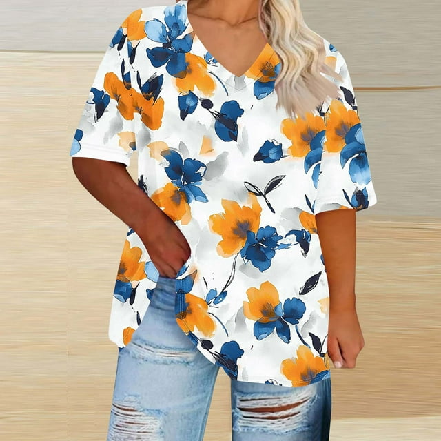 Plus Size 4X Women's Short Sleeve Tops Sale Under $10 Free Shipping ...