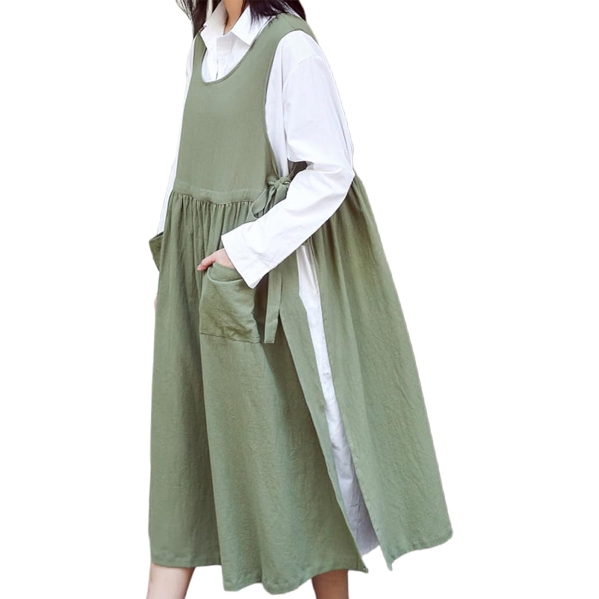 Plus Size Apron For Women With 2 Pockets Japanese Fashion Dress For ...