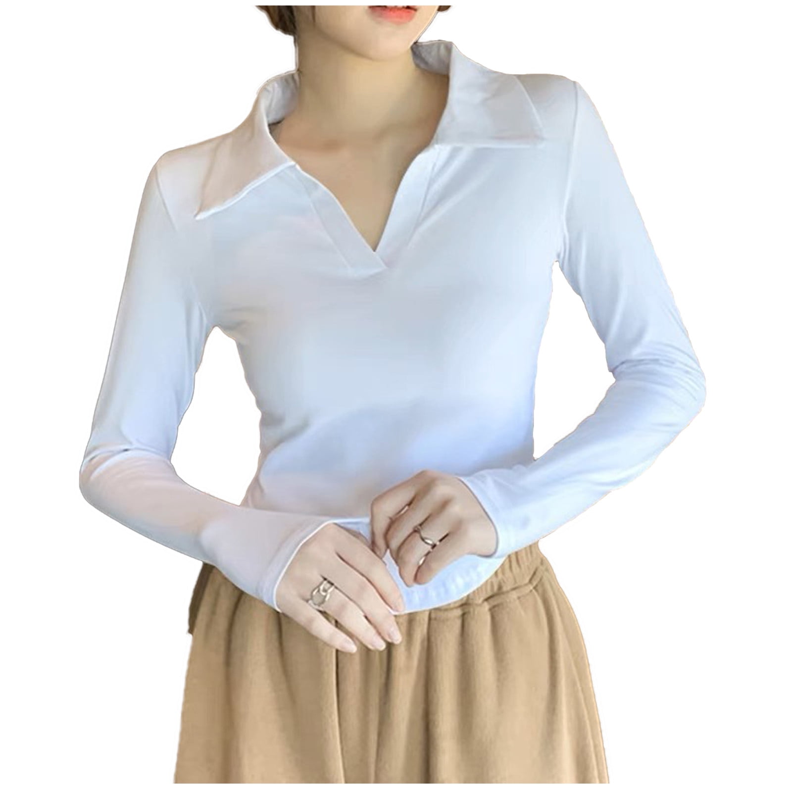 Plus Size Base Shirt Pure Shoulder Long Sleeve T Shirt Women's Autumn ...