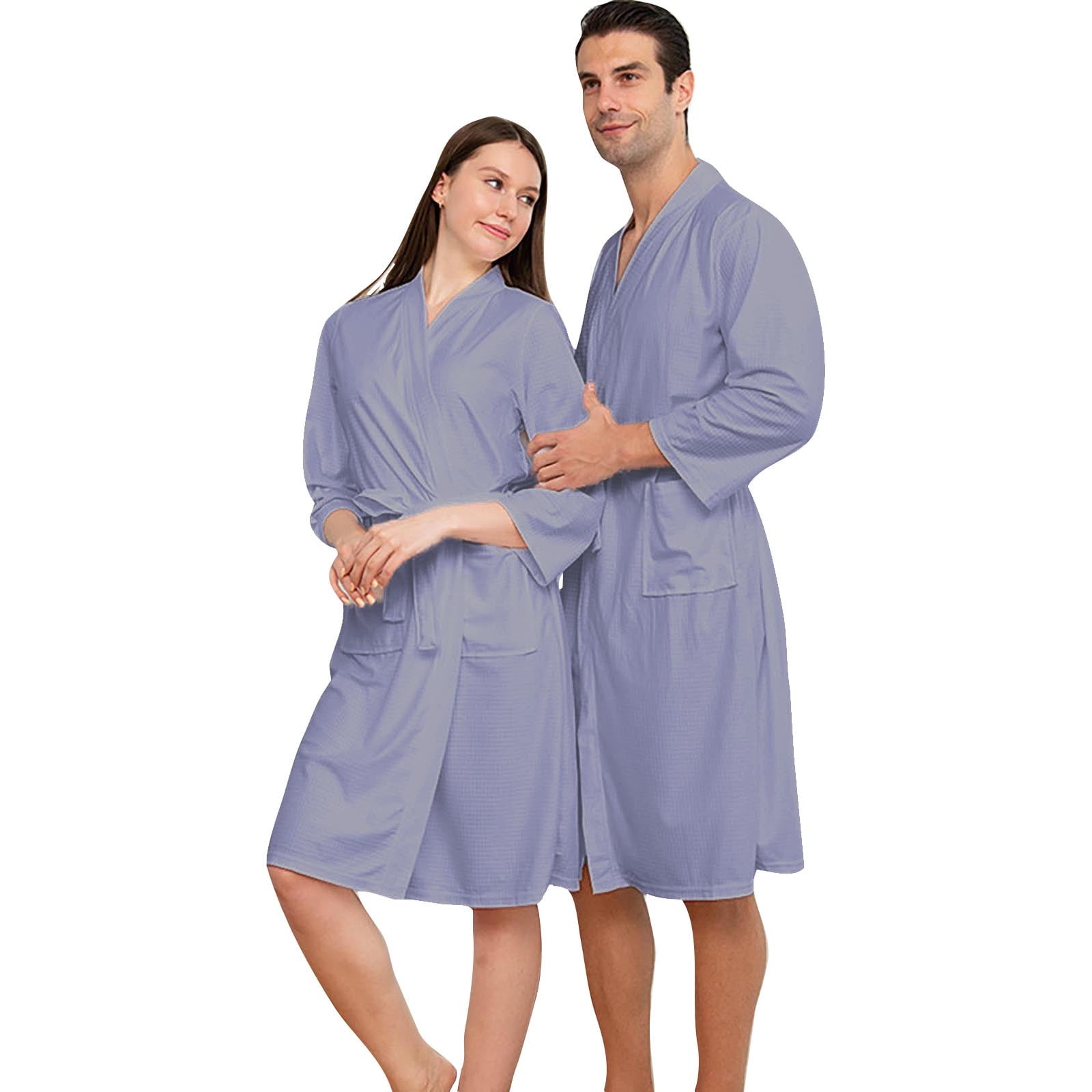 Plus Size Bathrobe Mens Robes Waffle Men Robes Thin, Couple, Long ...