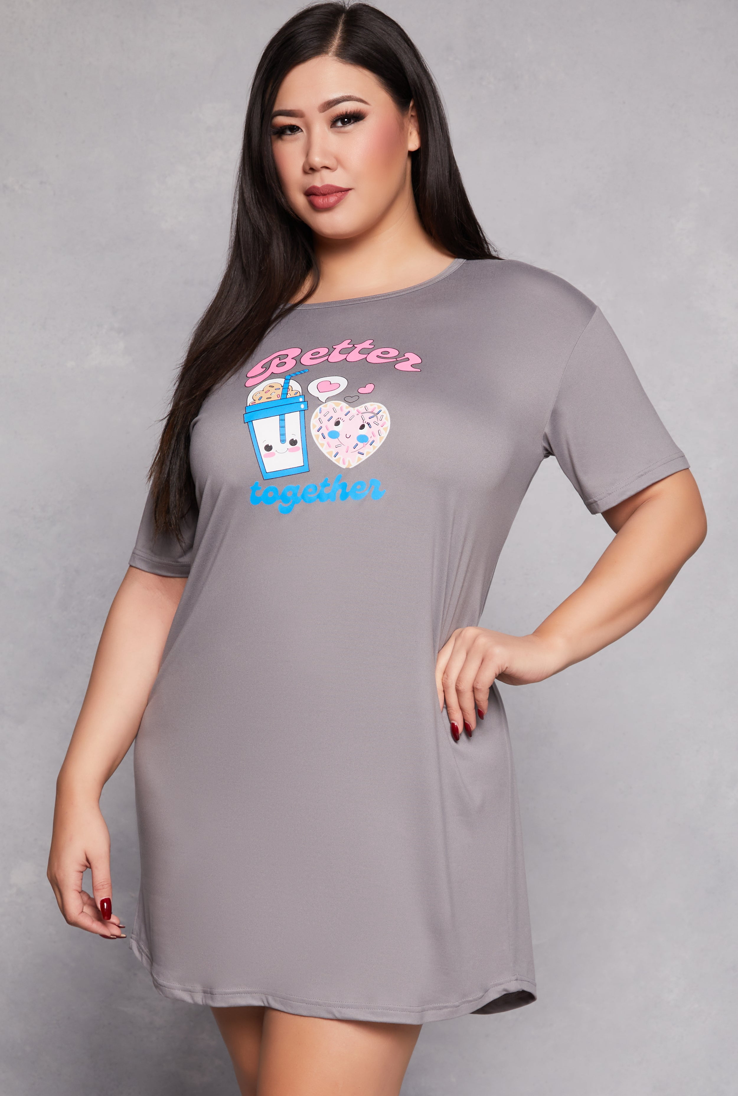 Womens Plus Size Better Together Graphic Sleepshirt - Walmart.com