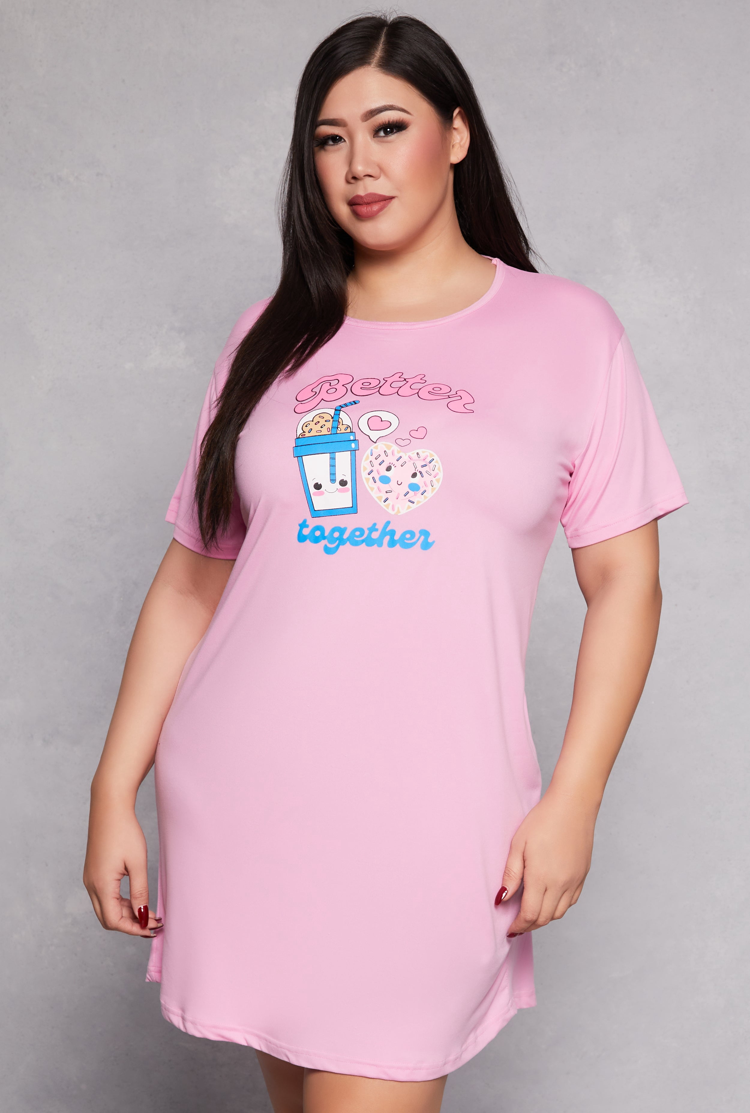 Womens Plus Size Better Together Graphic Sleepshirt - Walmart.com