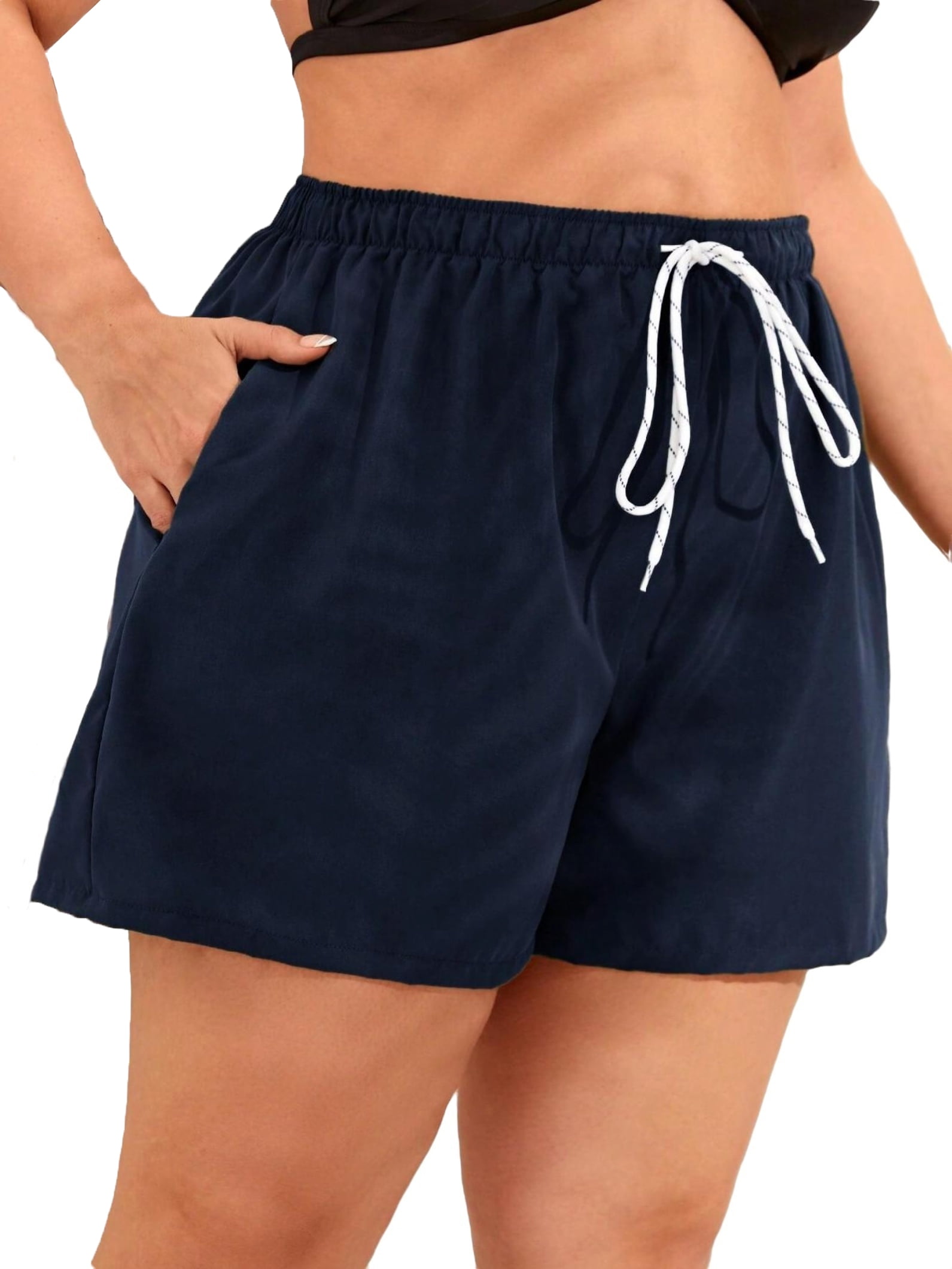 Plus Size Bikini Bottoms Casual Plain Black 3XL (18) - Walmart.com