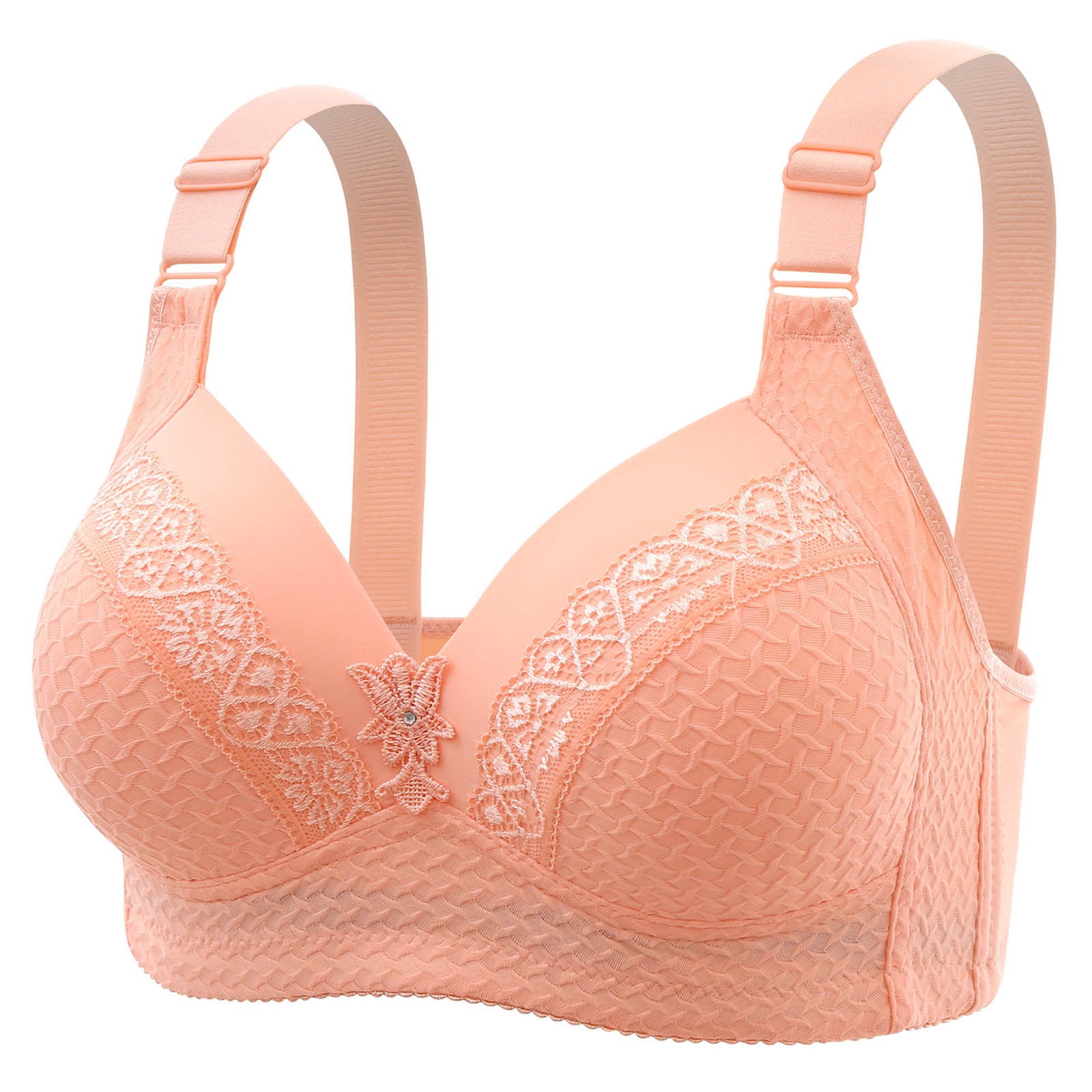 Plus Size Bra, Comfortable Breathable Underwire, Lace Push-Up ...