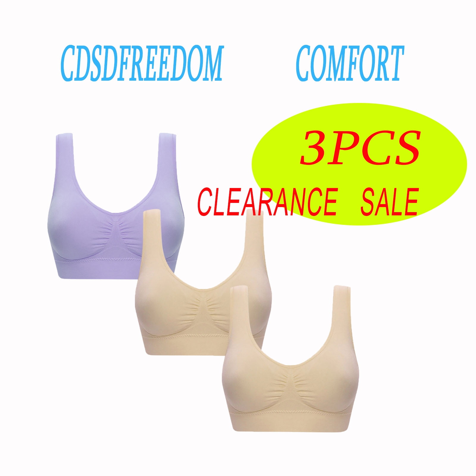 Plus Size Bra Ndbuld High Impact Sports Bra Adjustable Wireless Plump ...