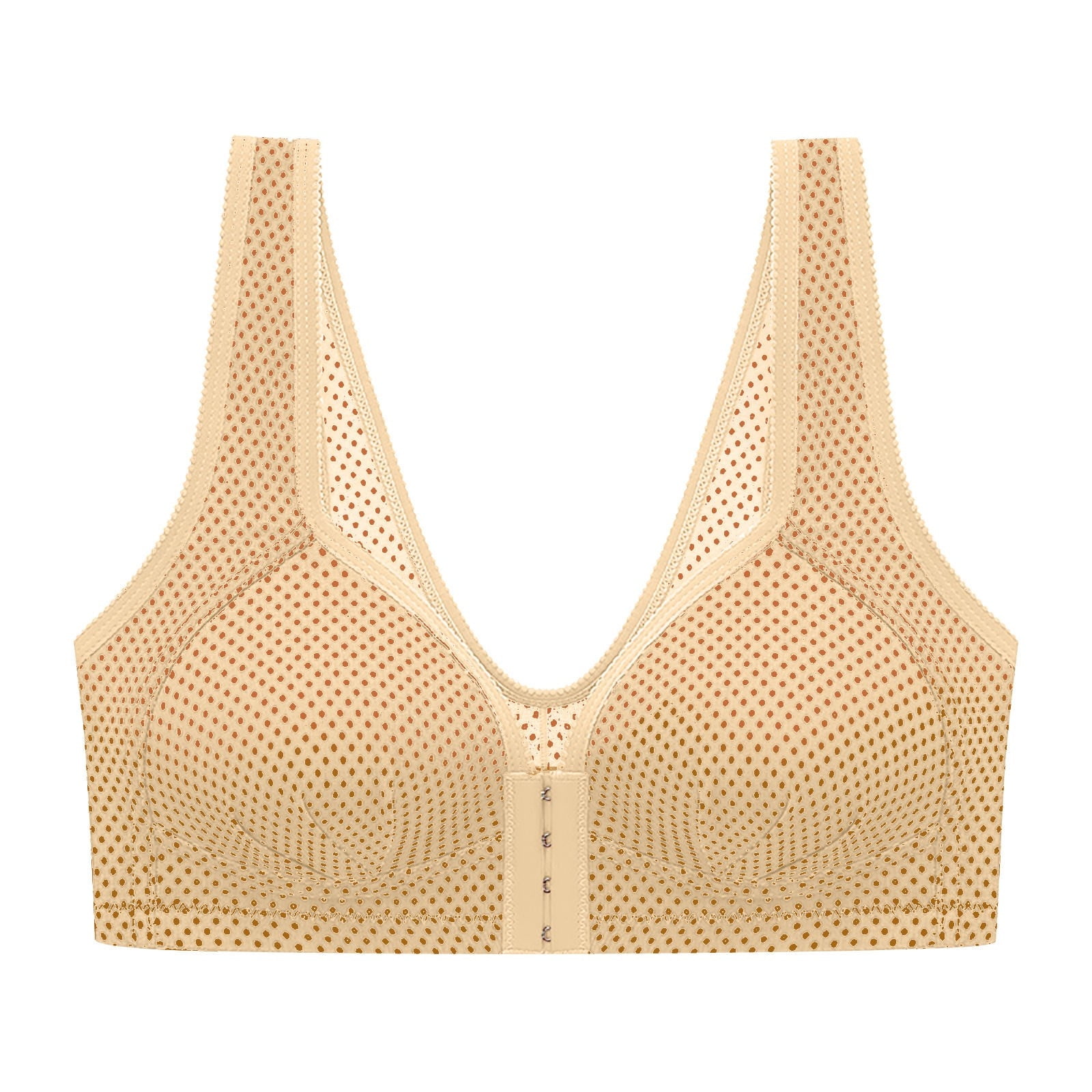 Plus Size Bralette, Women's Bra Soild Wire Free Underwear One-Piece Bra ...