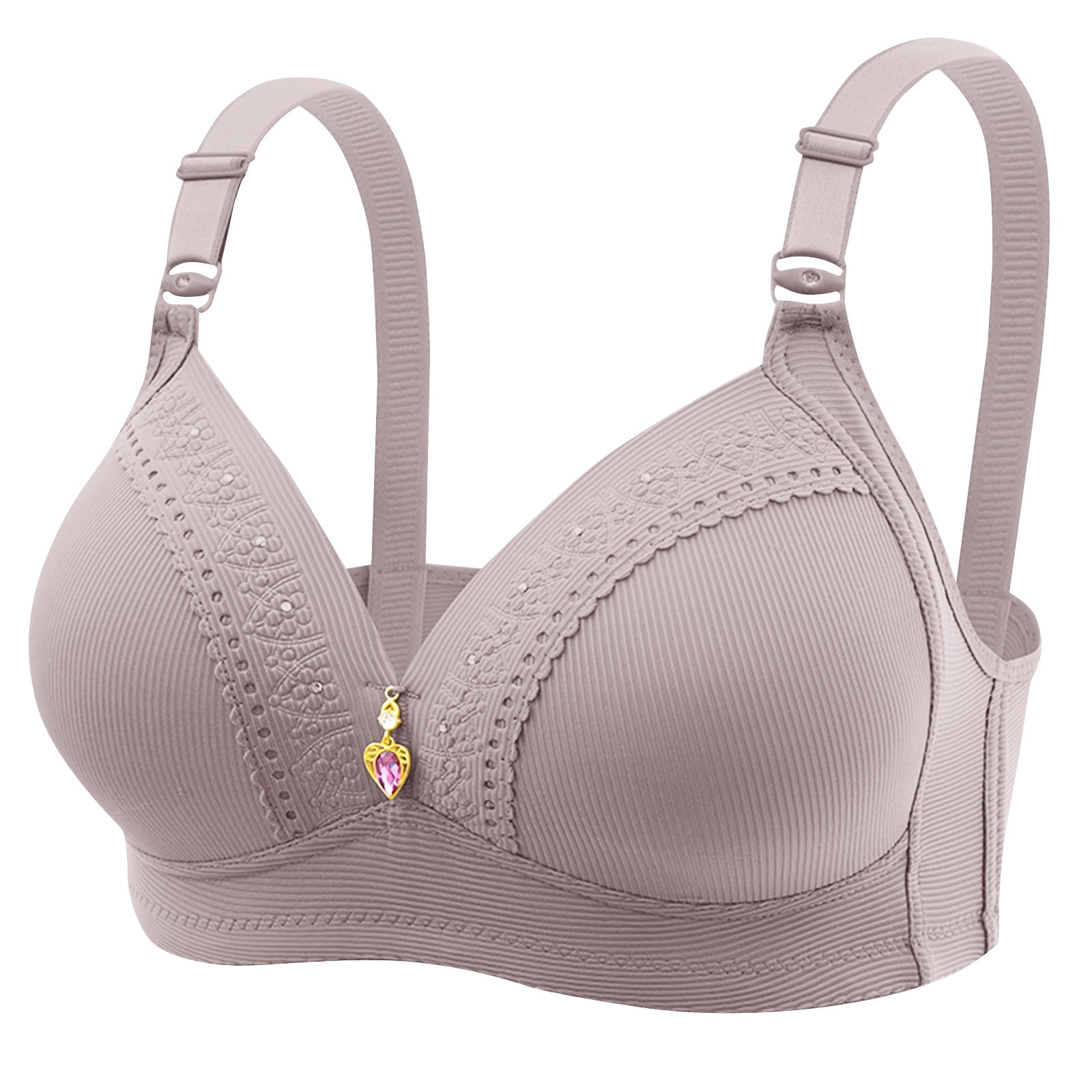 Plus Size Breathable Wireless Push-Up Bra with Soft Padding, Wide ...