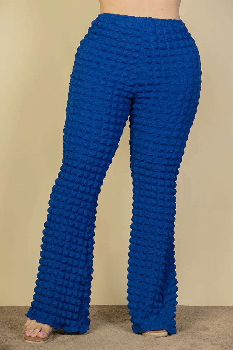 Plus Size Bubble Fabric Flare Pants - Walmart.com