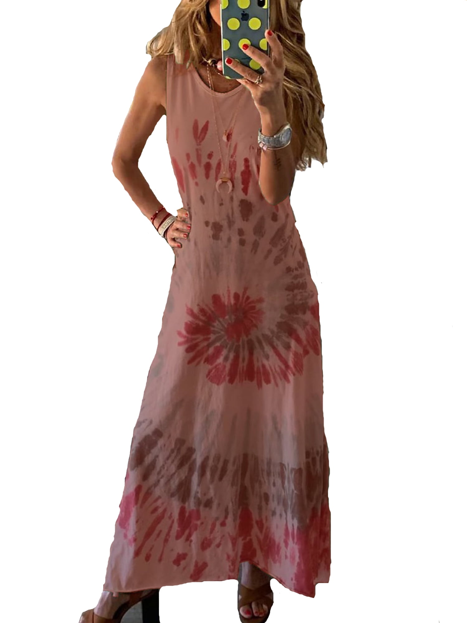 Plus Size Casual Beach Long Dress For Women Ladies Summer Kaftan ...