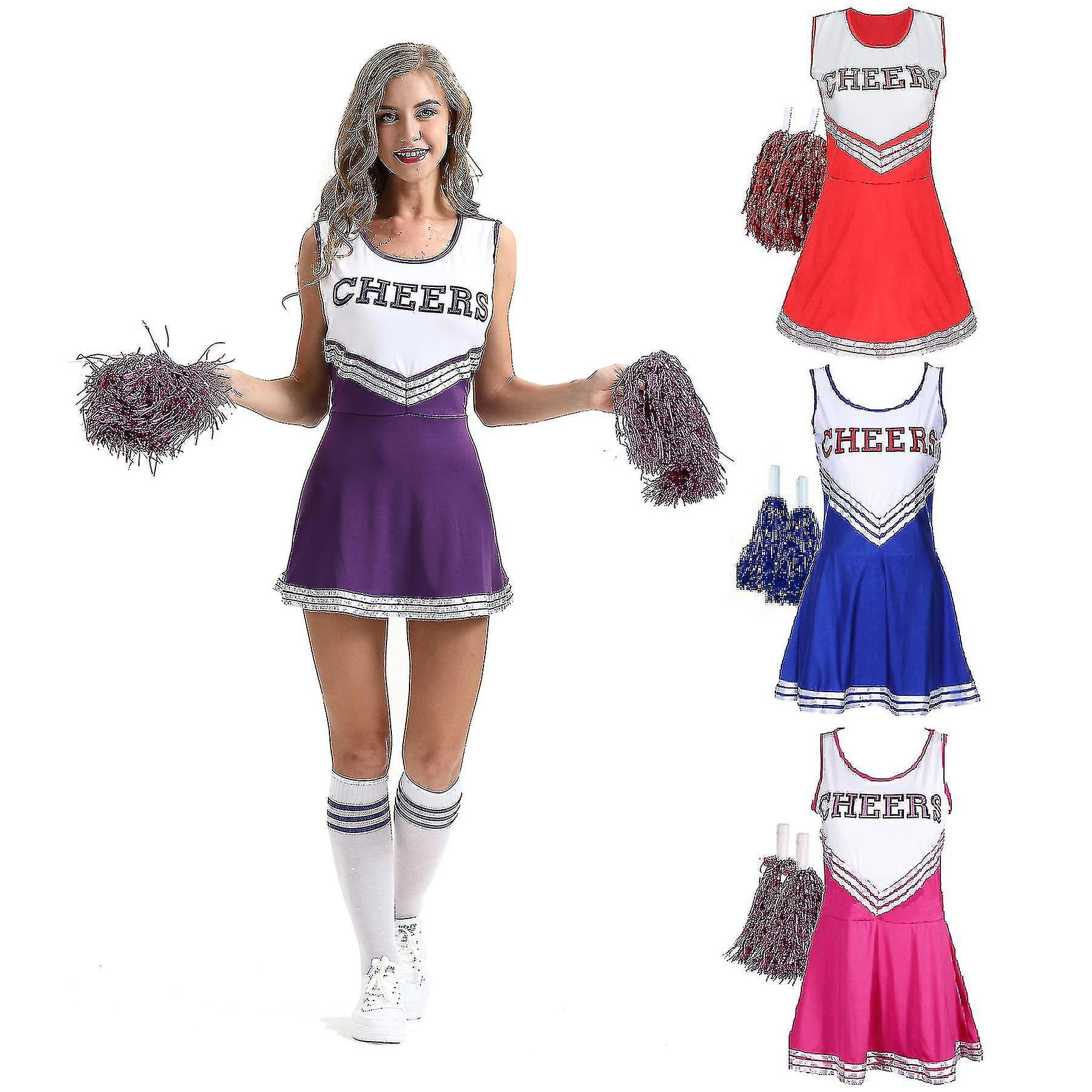 Plus Size Cheerleading Uniforms For Women Adult Cheerleader Outfit With ...