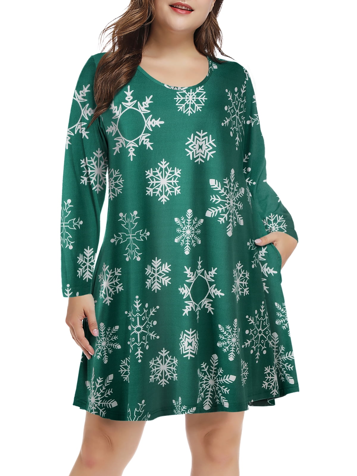 Plus Size Christmas Dresses 4X for Women, VEPKUL Crew Neck T Shirt ...