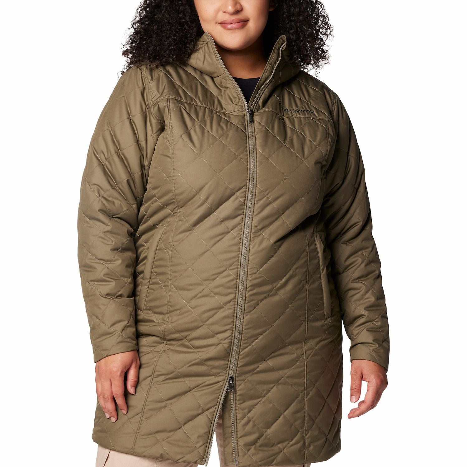 Plus Size Columbia Copper Crest II Long Jacket Color: Stone Green Size ...