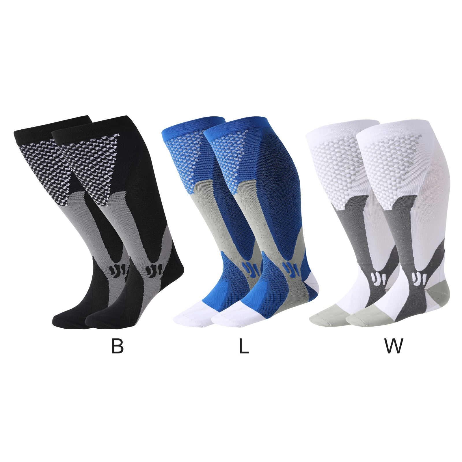 Plus Size Compression Socks for Women & Men, 15-25mmHg Extra Wide Calf ...