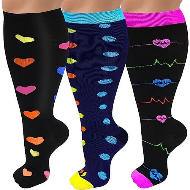 Plus Size Compression Socks for Women Men 20-30 mmHg 2xl 3xl 4xl , Wide ...