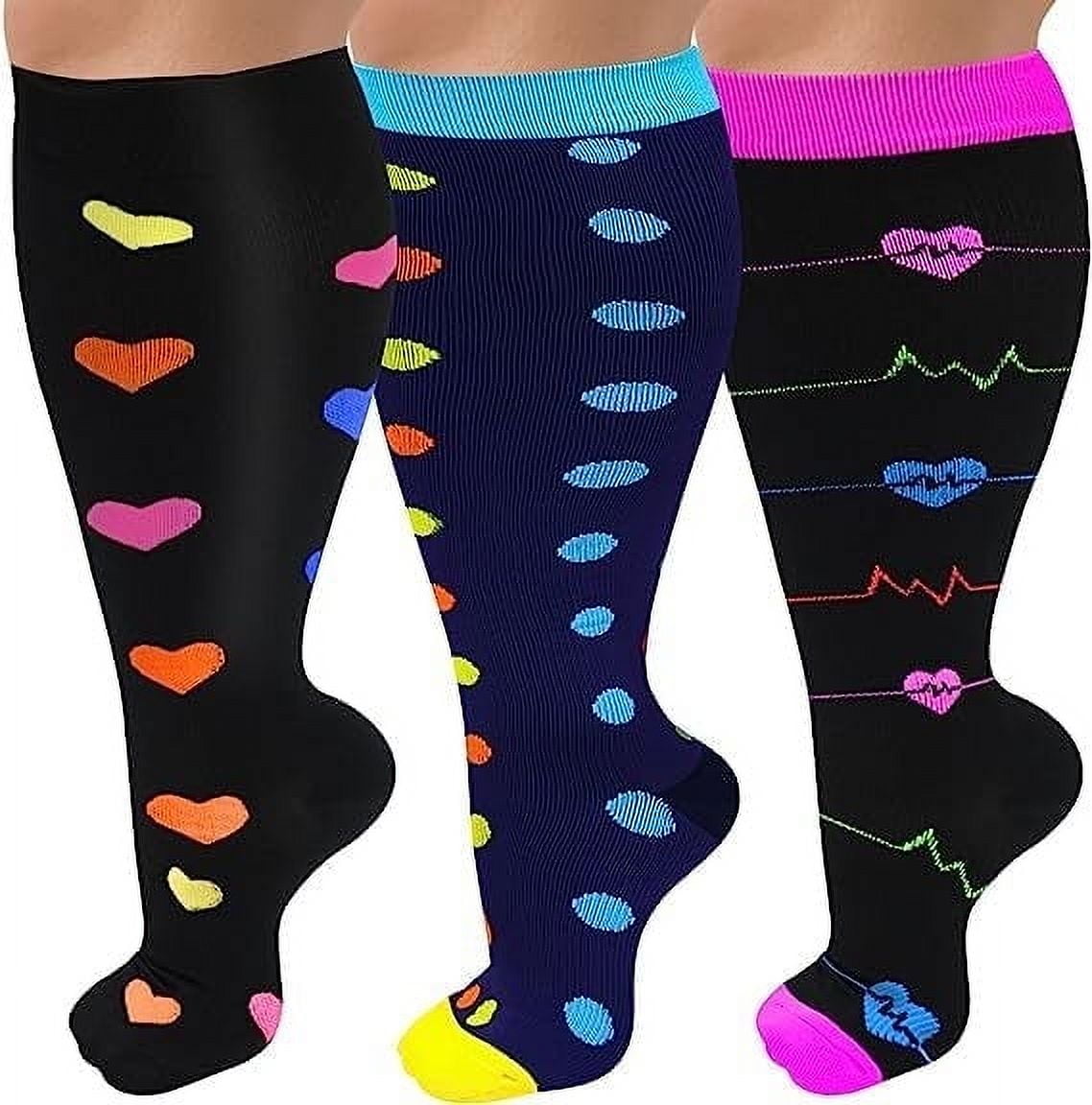 Walmart Plus Size Compression Socks for Men & Women, 20-30 mmHg, 2XL ...