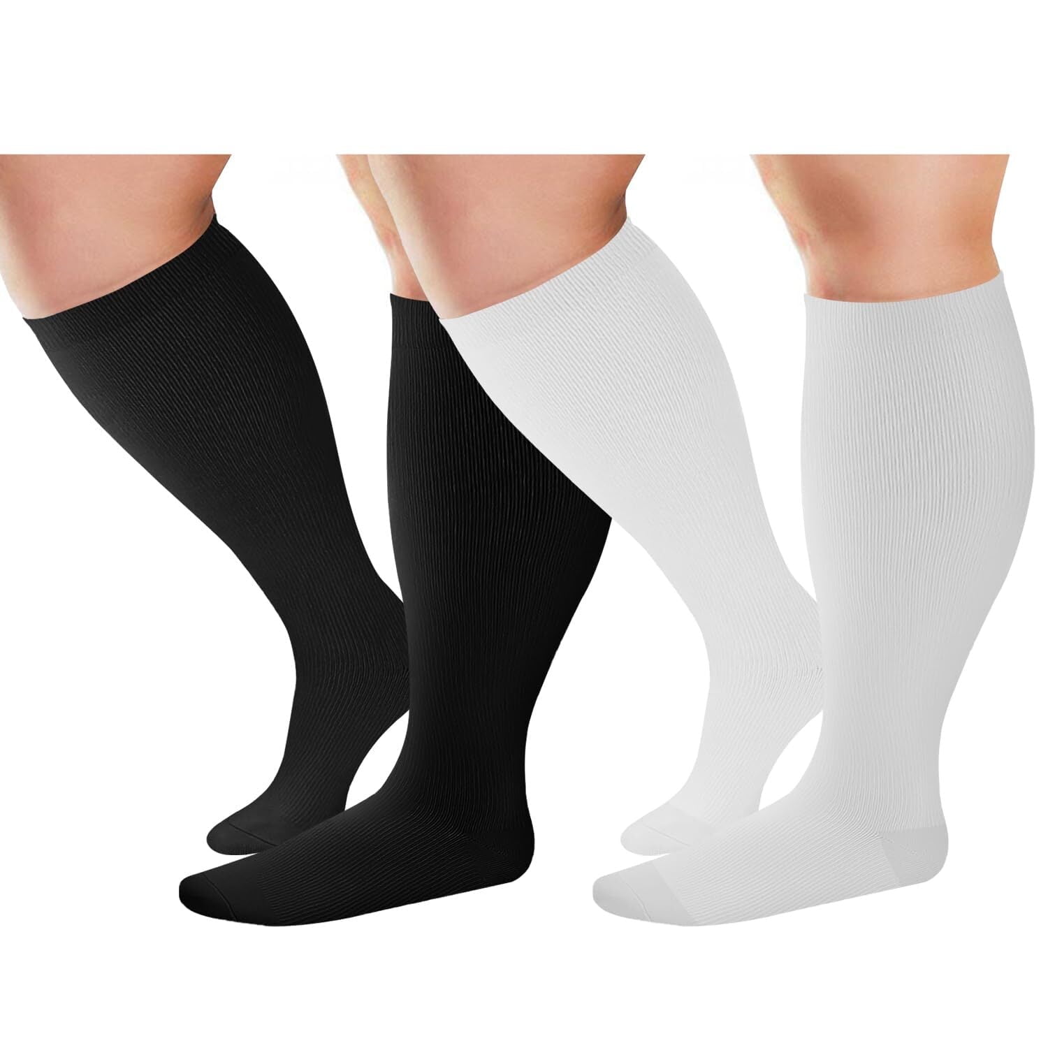 Plus Size Compression Socks for Women Men 20-30 mmHg 2xl 3xl 4xl , Wide ...