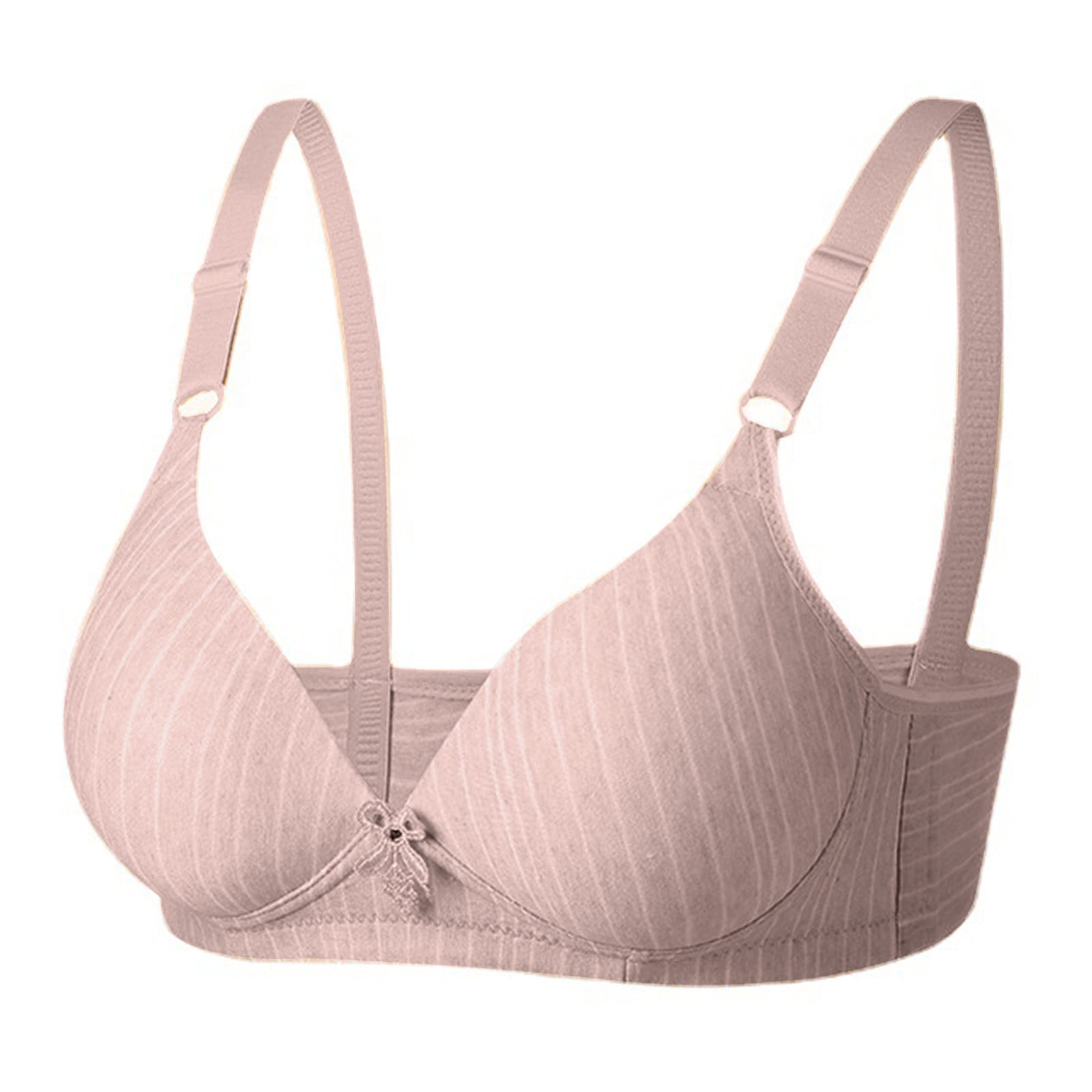 Savings Plus Size Cotton Bras for Women Striped Wireless Bra with ...