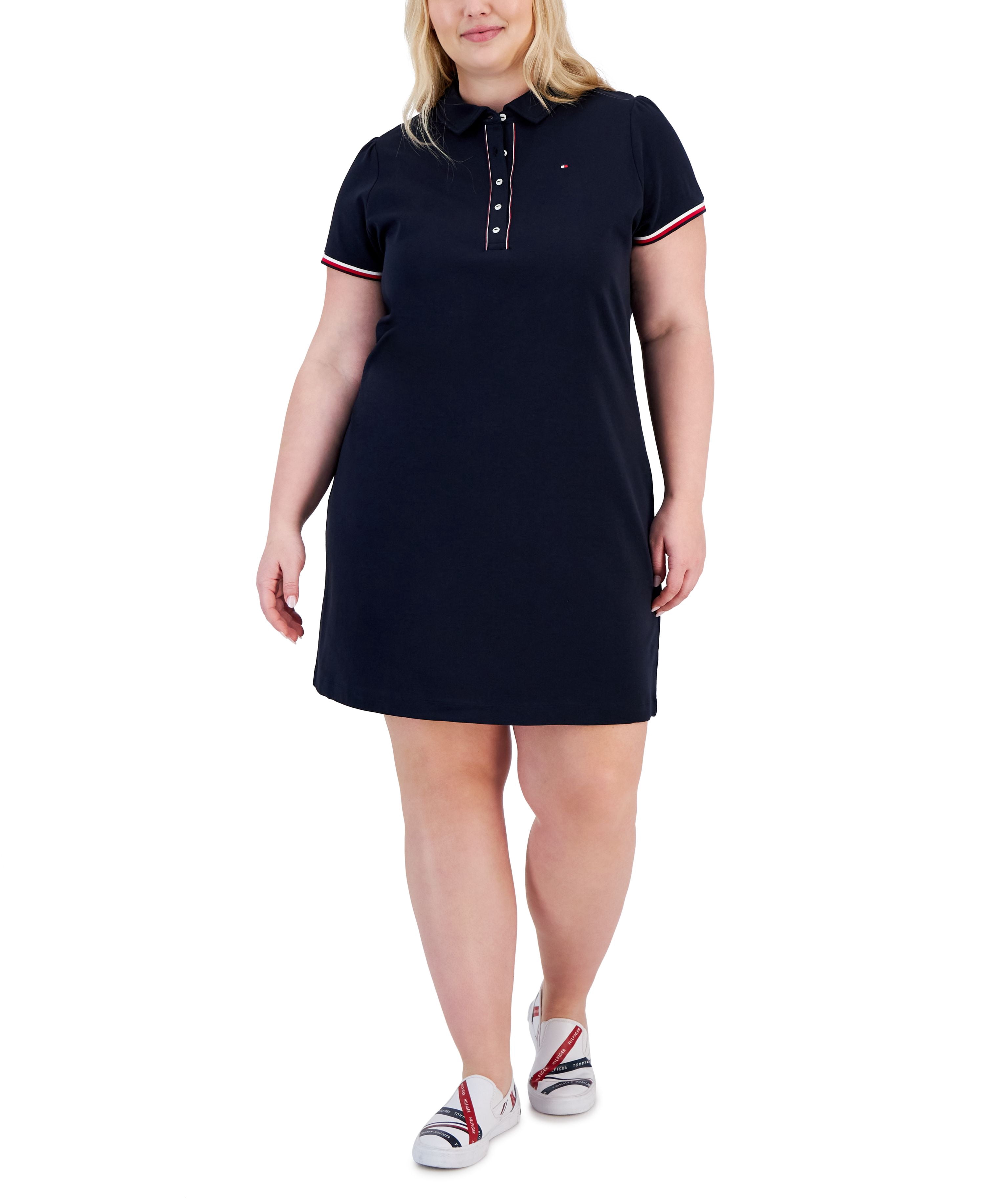 Plus Size Cotton Polo Shirtdress Sky Captain 3X - Walmart.com