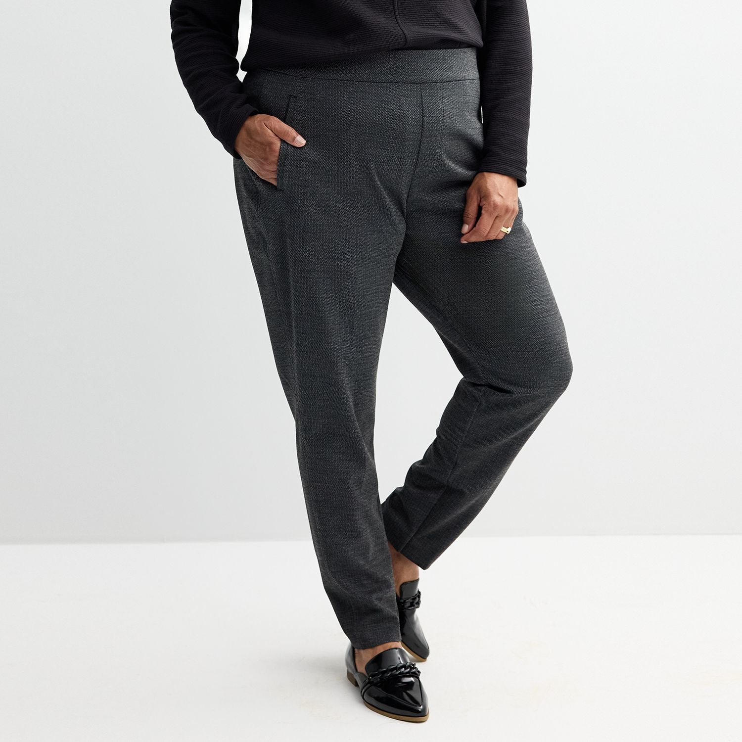 Plus Size Croft & Barrow® Ponte Classic Straight Pants Color: Bw ...