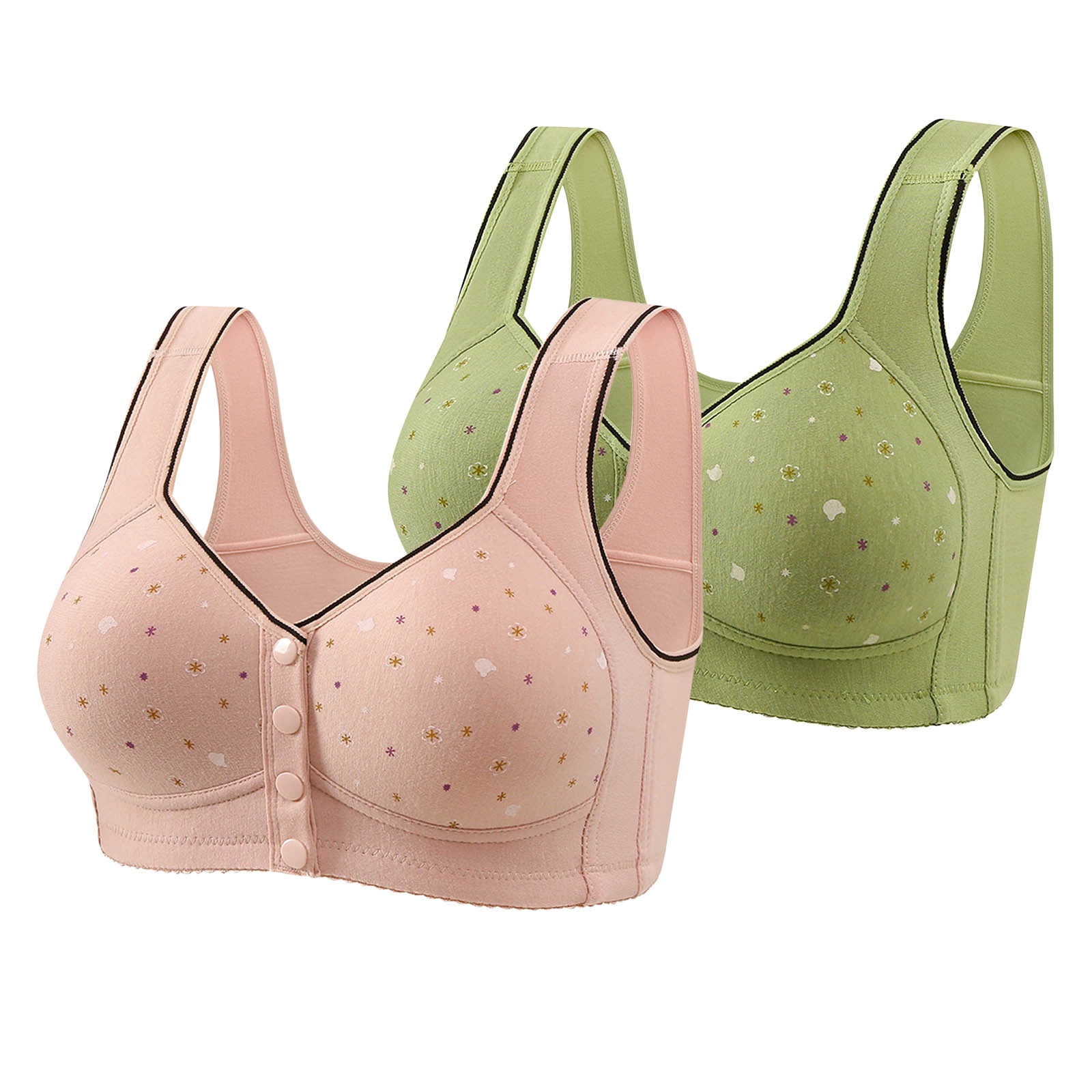 Plus Size Daisy Bras for Older Women Front Closure Push up Bra No ...