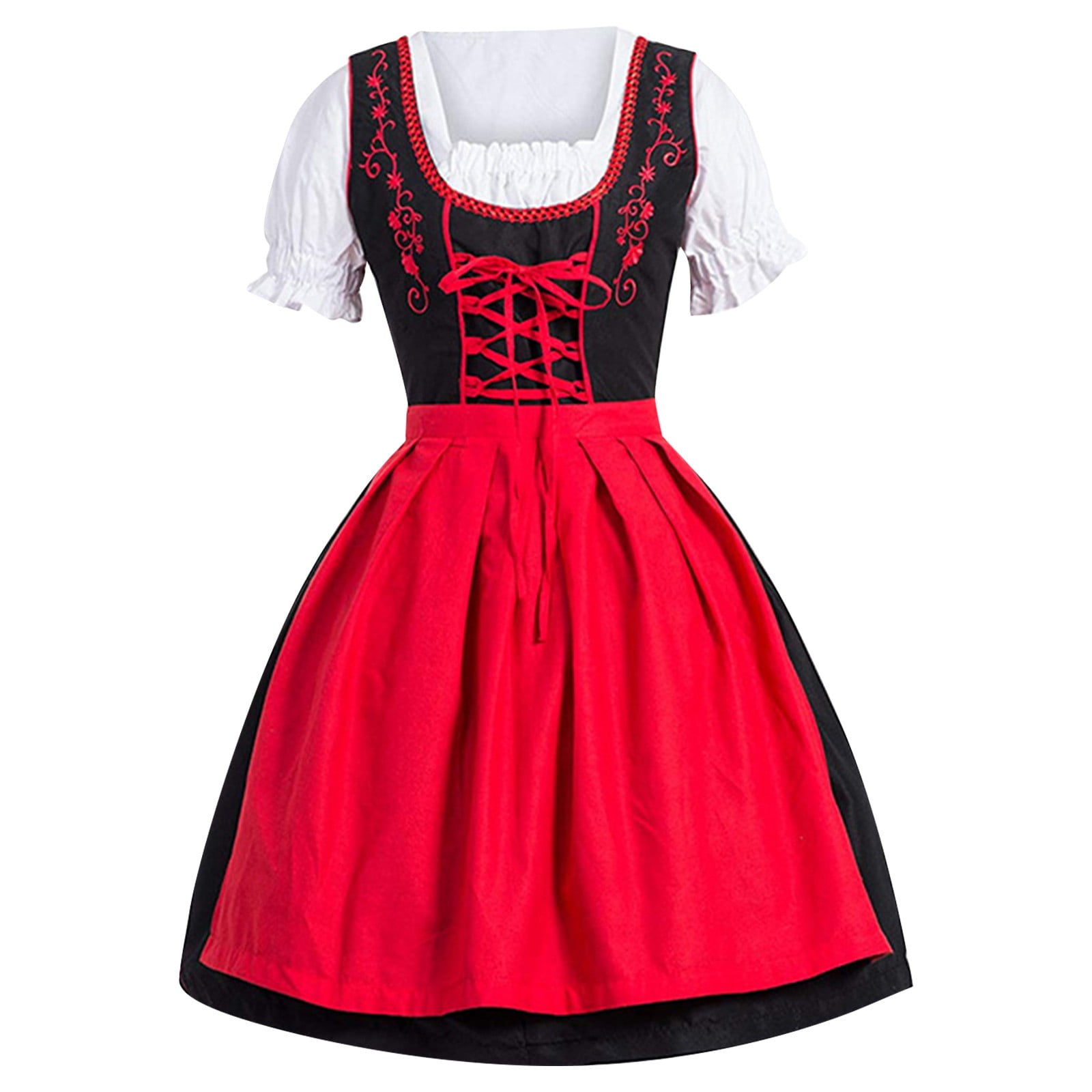 Plus Size Dress Women's Plus Size German Dress Square Neck Apron ...