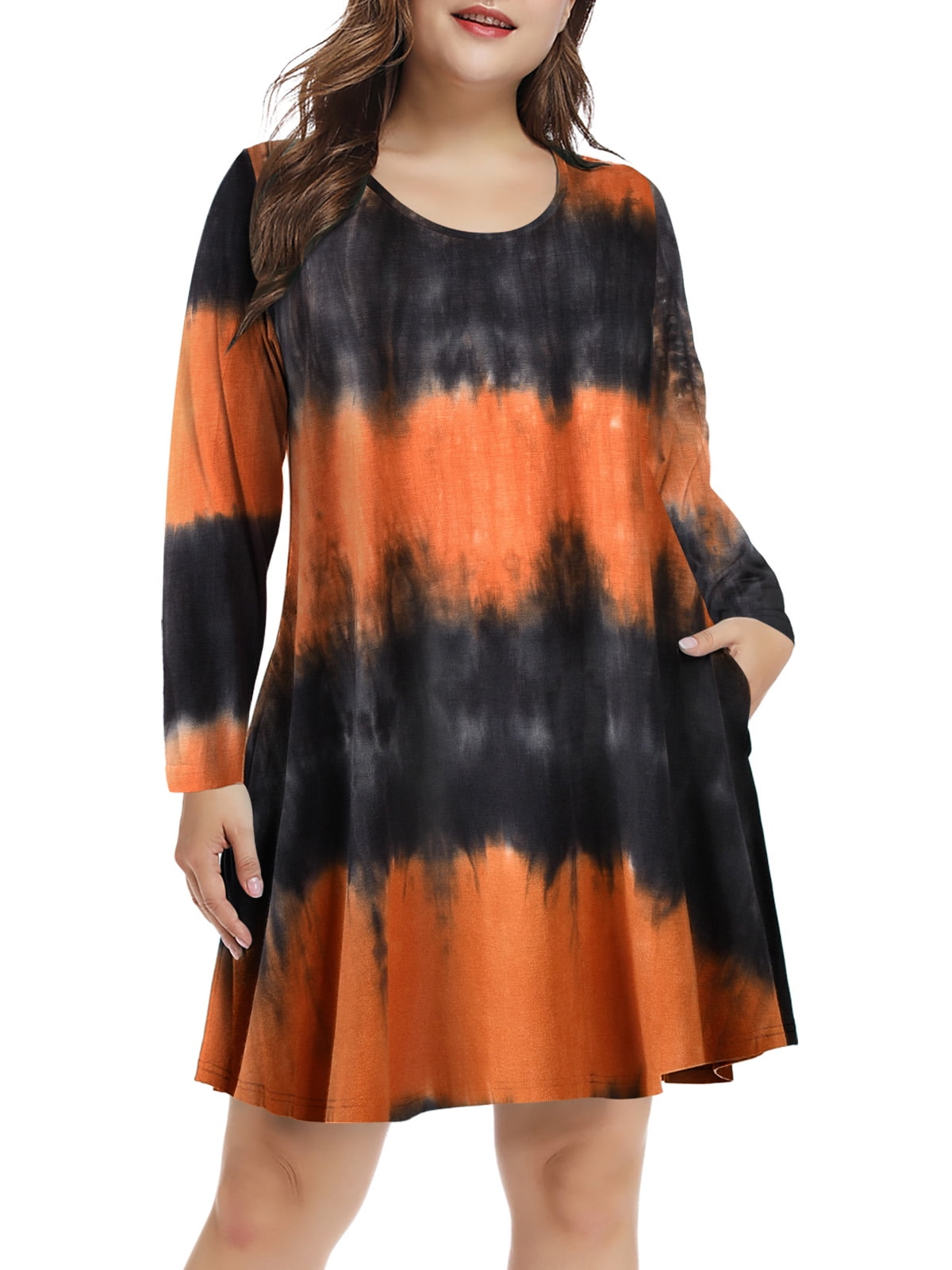 Plus Size Dresses 1X for Women, VEPKUL Crew Neck T Shirt Dress 2024 ...