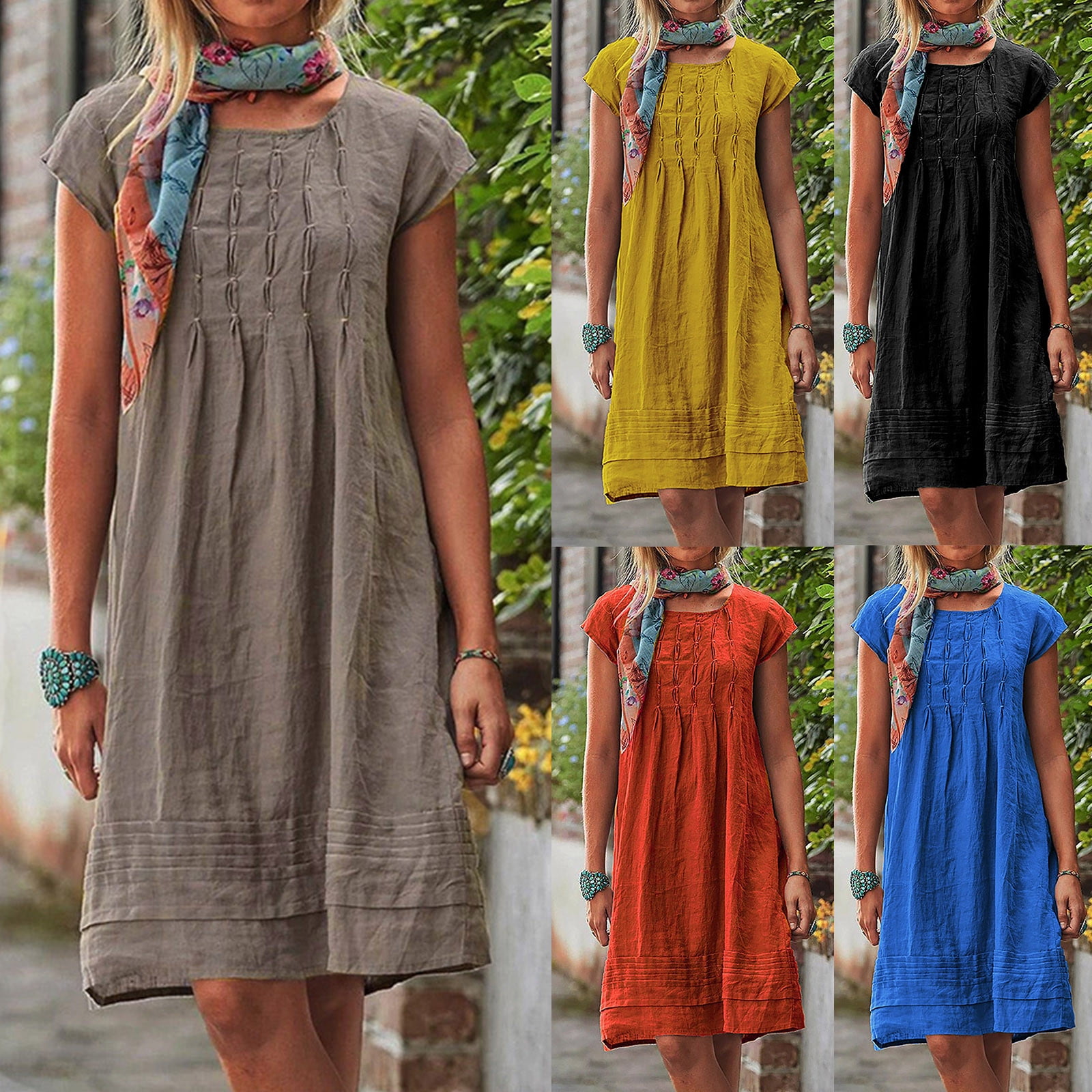 Plus Size Dresses for Women Casual,Women Cotton Linen Dresses ,Dresses ...