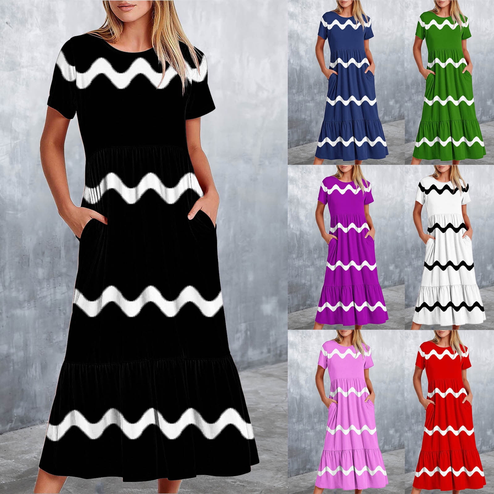 Plus Size Dresses for Women Casual,Women's Summer Casual Short Sleeve ...