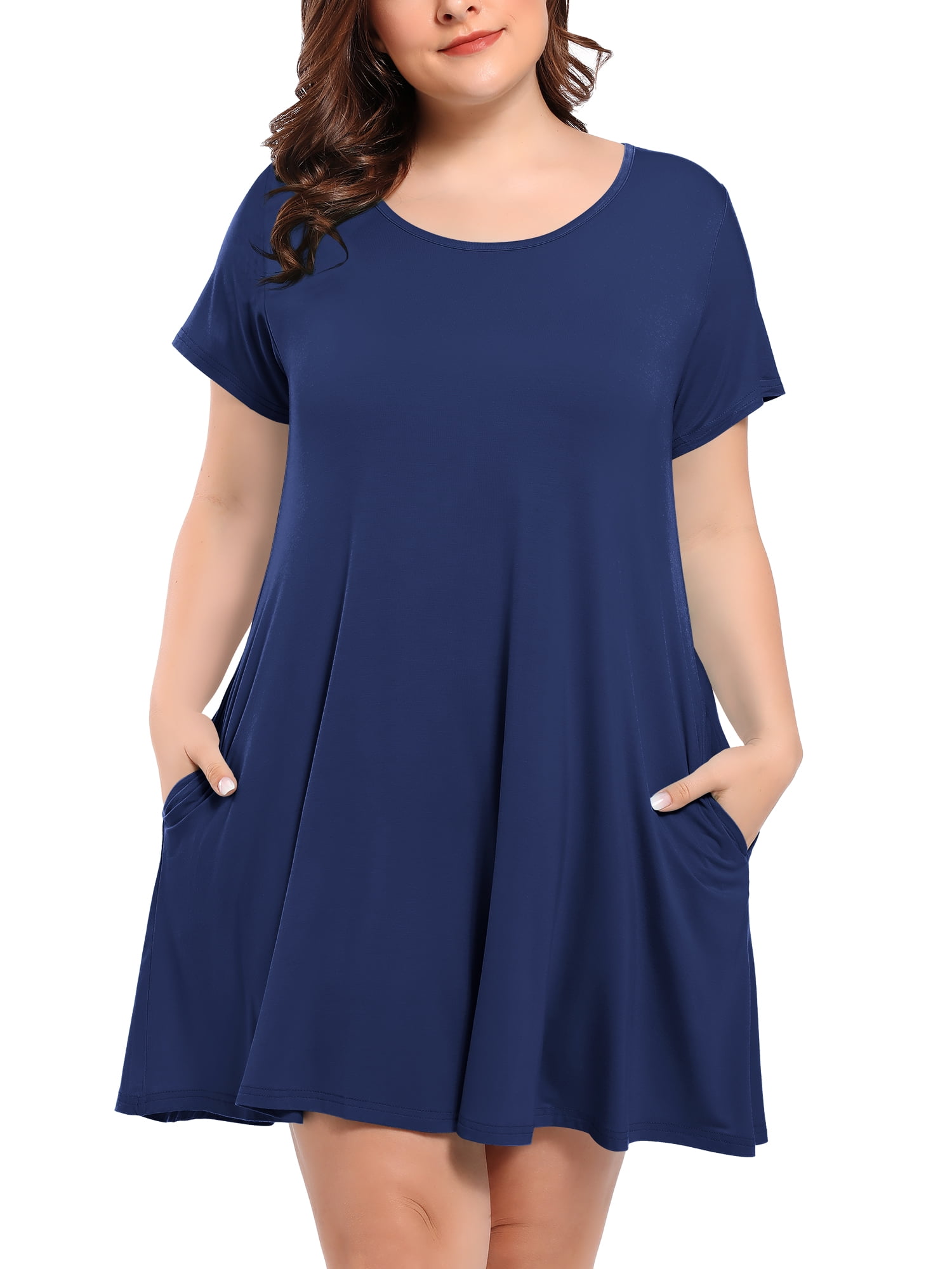 Plus Size Dresses for Curvy Women, VEPKUL Casual Short Sleeve T Shirt ...