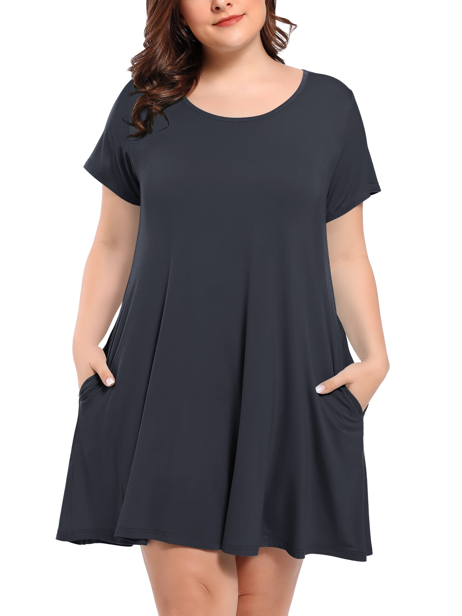 Plus Size Dresses for Curvy Women, VEPKUL Casual Short Sleeve T Shirt ...