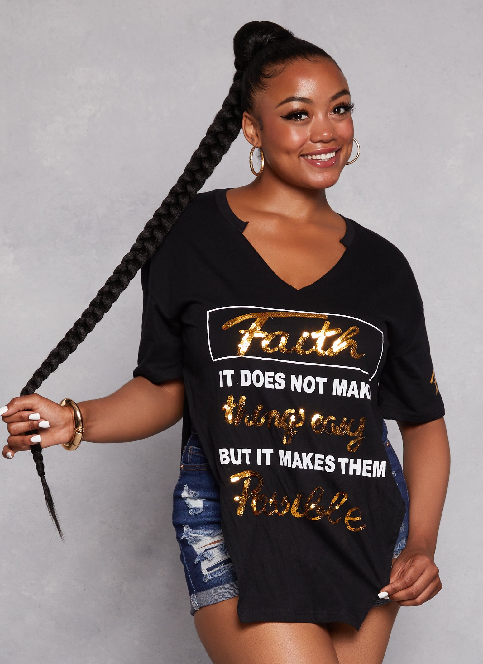 Plus Size Faith Tunic Top - Walmart.com