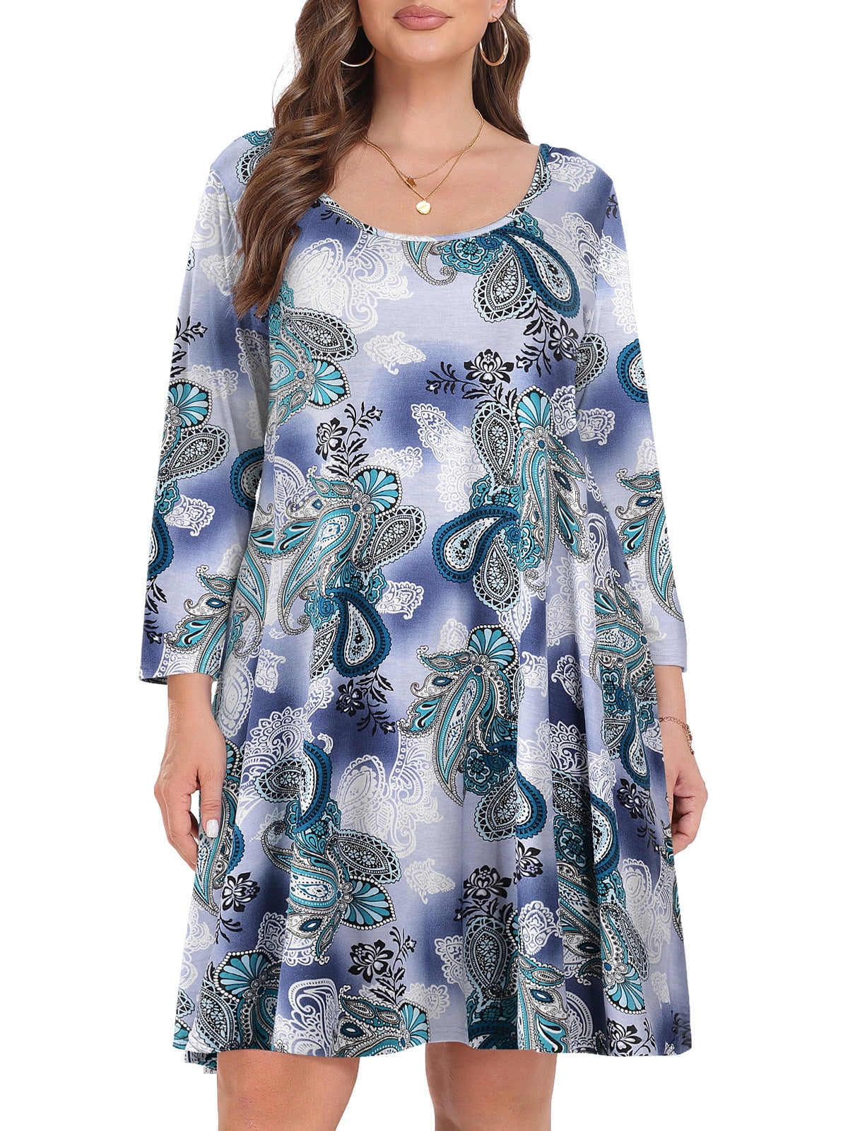 Plus Size Fall Dresses For Curvy Women, VEPKUL Casual 3/4 Sleeve T ...