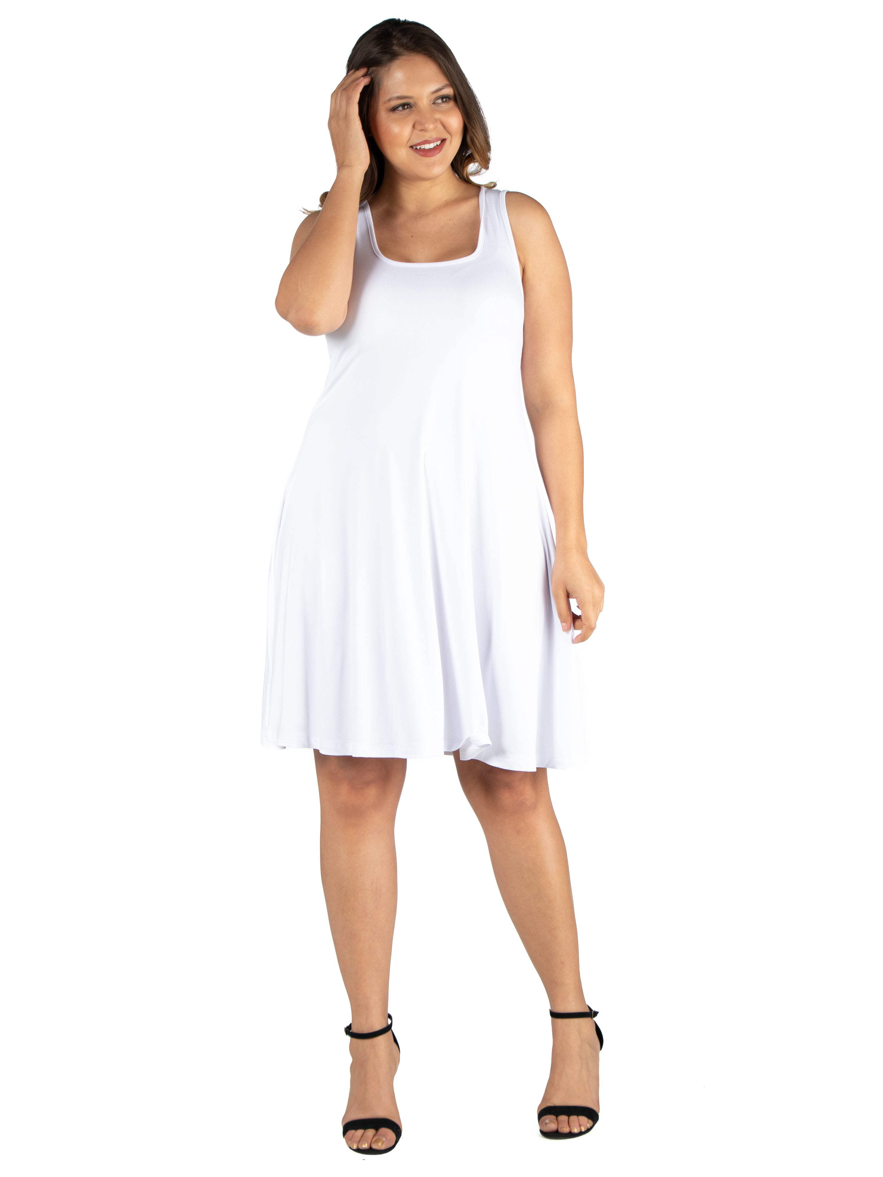 Plus Size Fit N Flare Tank Mini Dress - Walmart.com