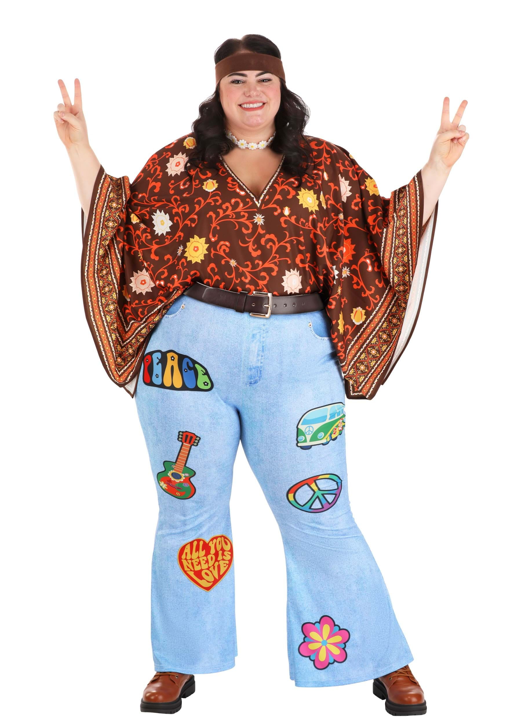 Plus Size Flared Out Hippie Costume for Women - Walmart.com